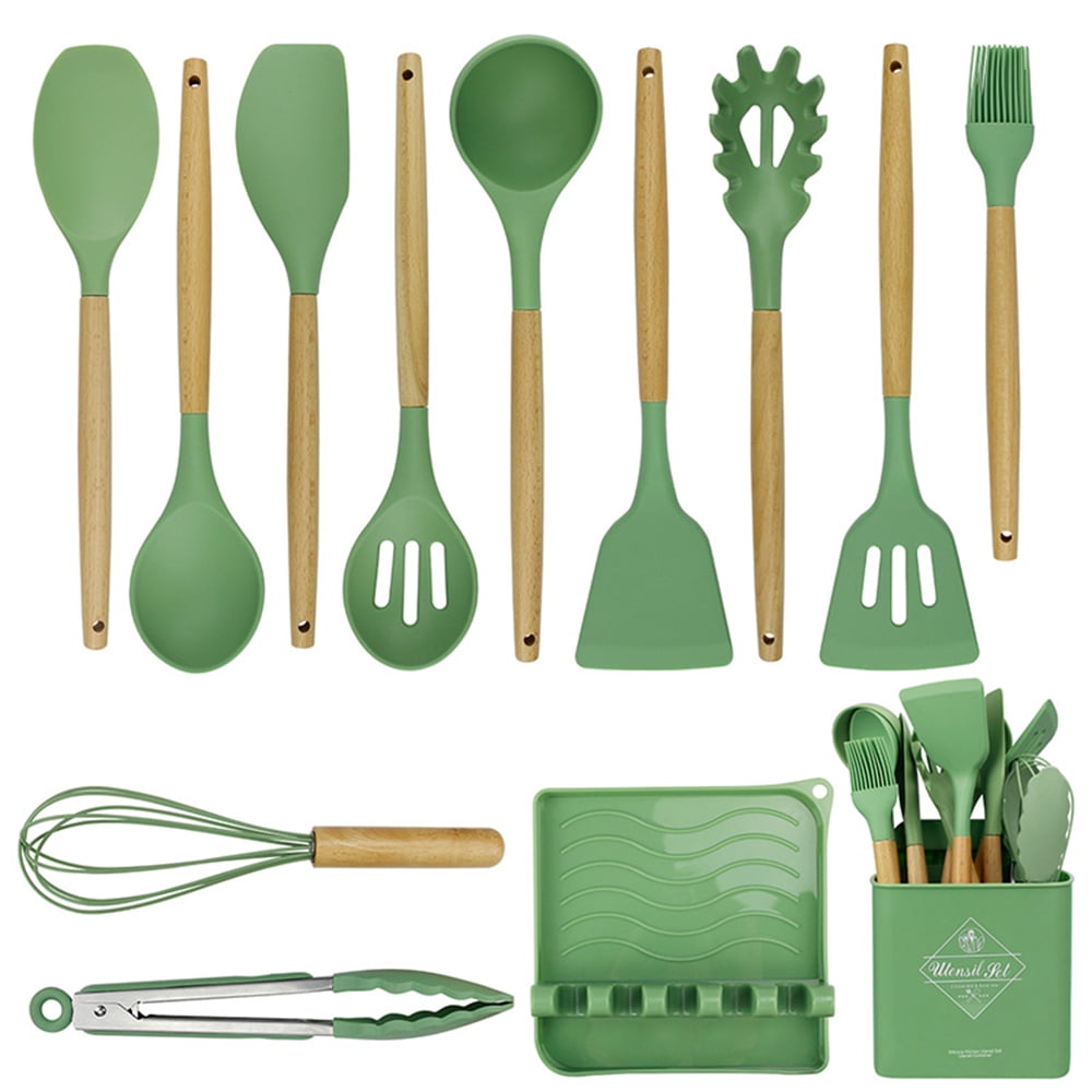 MYKUJA 13Pcs Kitchenware Set - Heat Resistant, Non-Stick Silicone ...