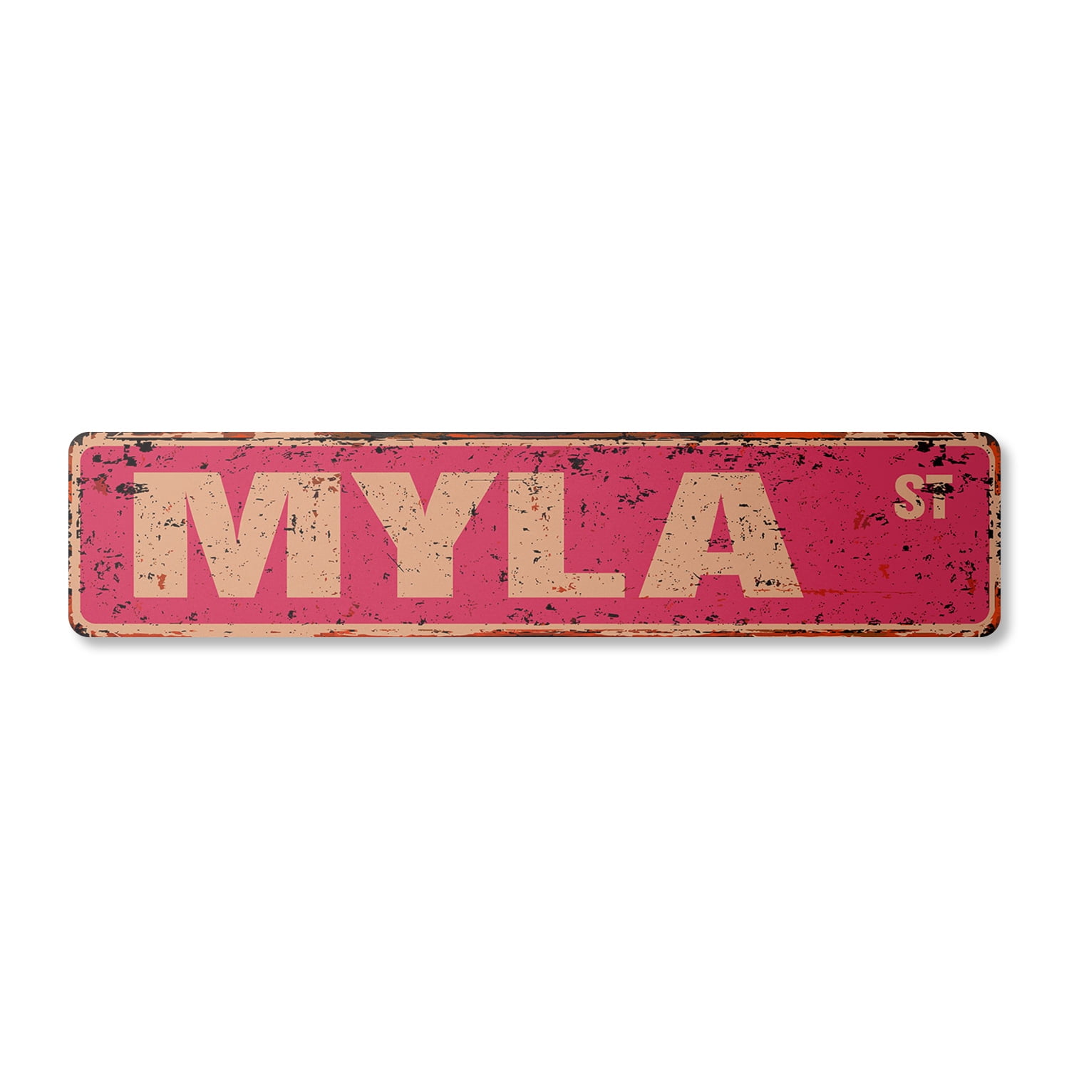 MYLA Vintage Plastic Street Sign Childrens Name Room Sign | Indoor ...