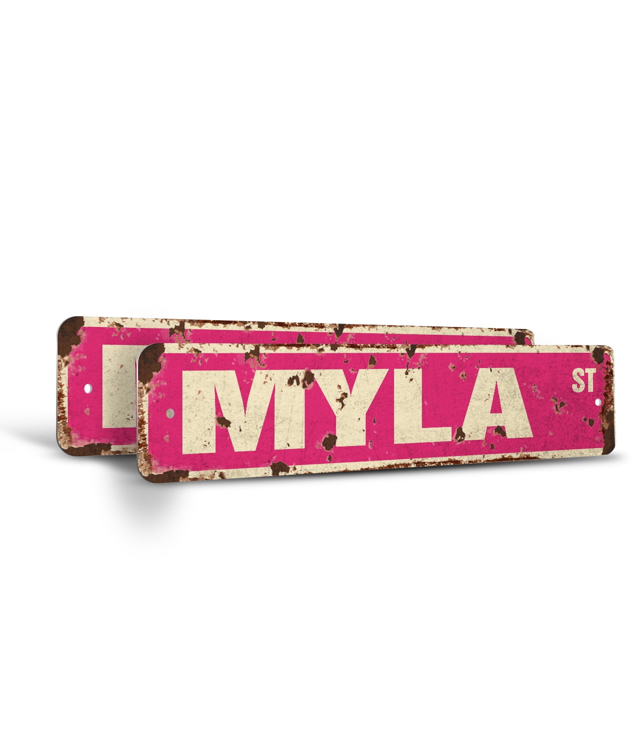 MYLA Vintage Style Rustic Street Sign – (2 Pack) Childrens Name Room ...