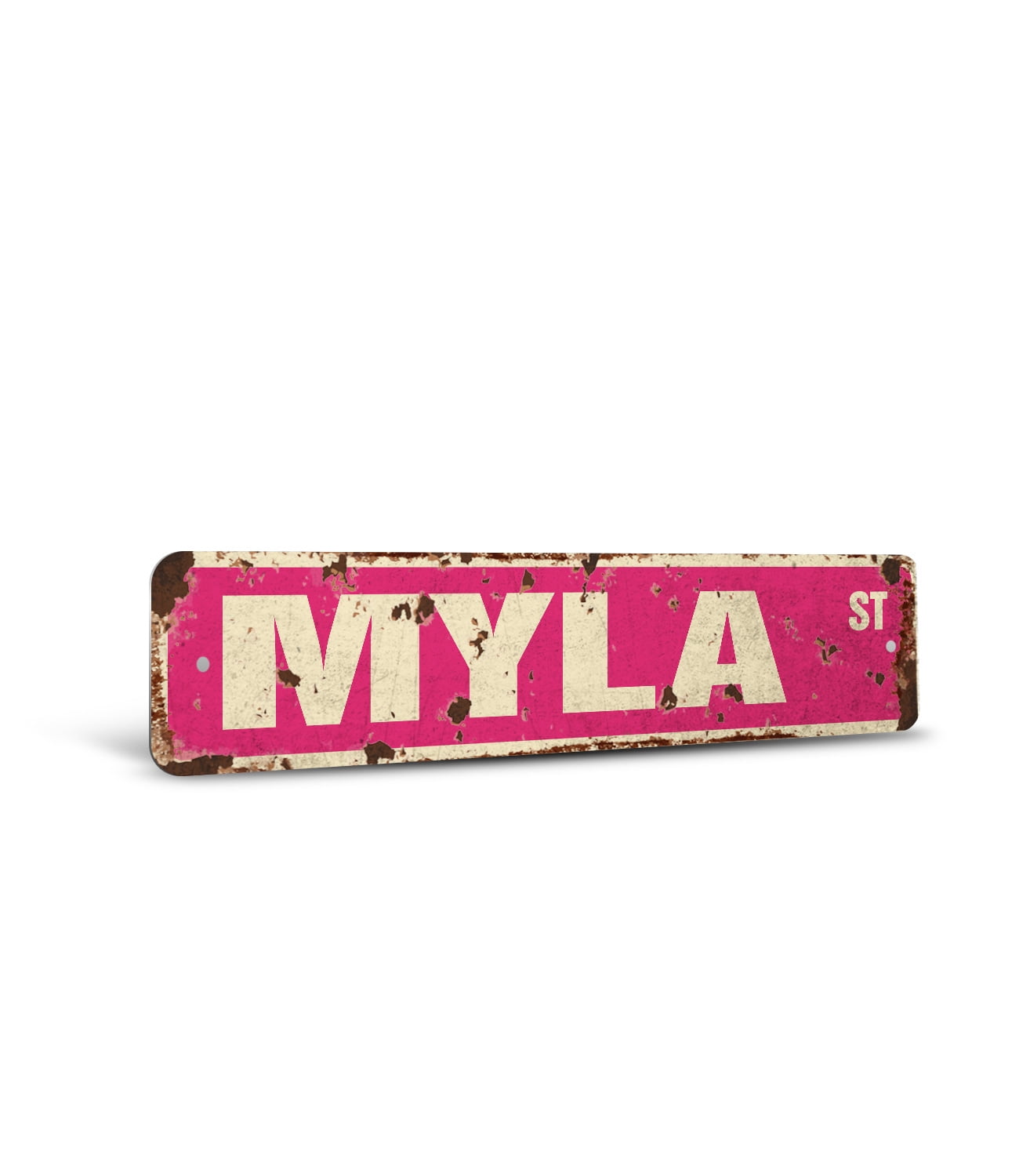 MYLA Vintage Style Rustic Street Sign – Childrens Name Room Sign Retro ...
