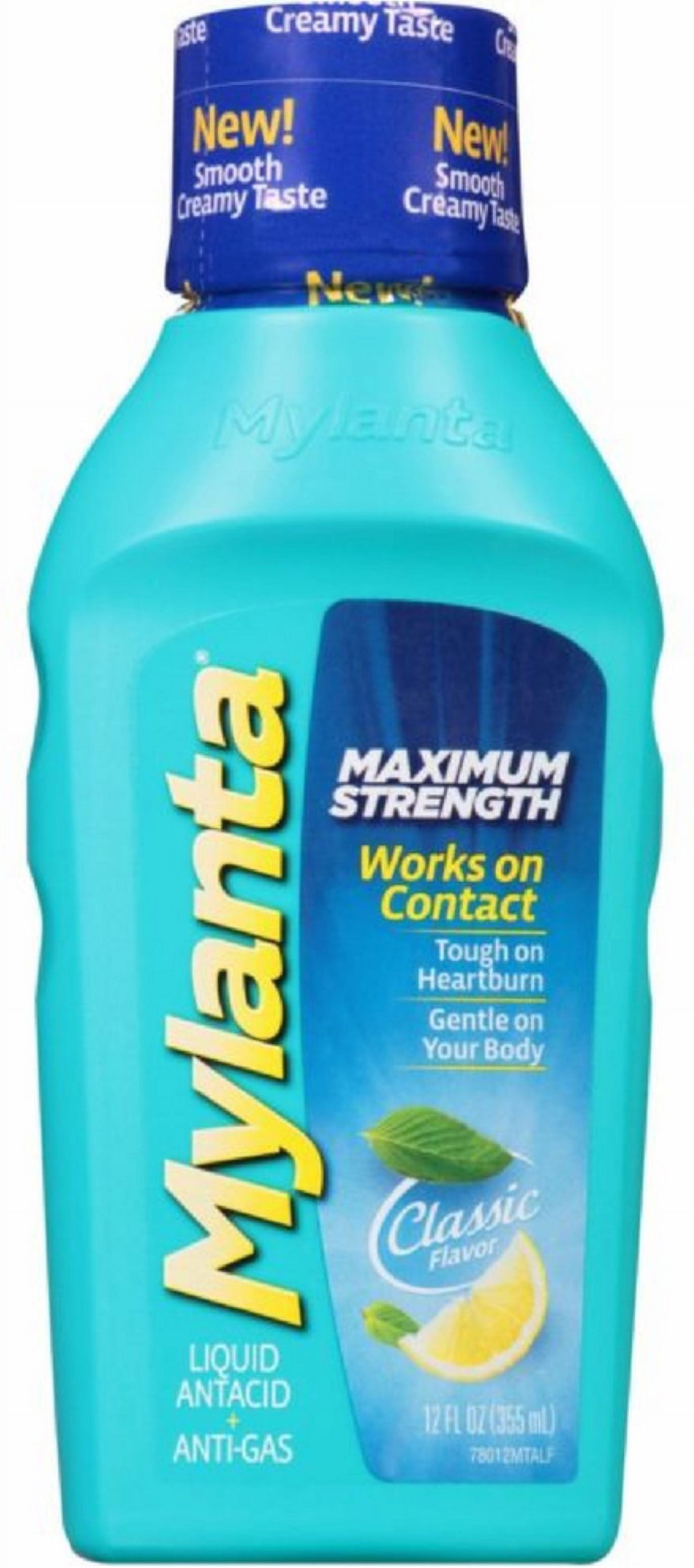 MYLANTA Maximum Strength Liquid Antacid + Anti-Gas, Classic Flavor 12 ...