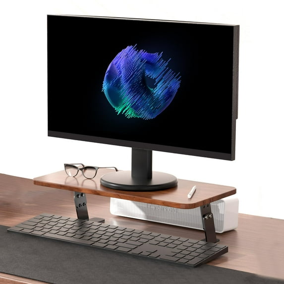 MYLOLF Desk Wood Adjustable Monitor Stand: Office Stylish Monitor Riser ...