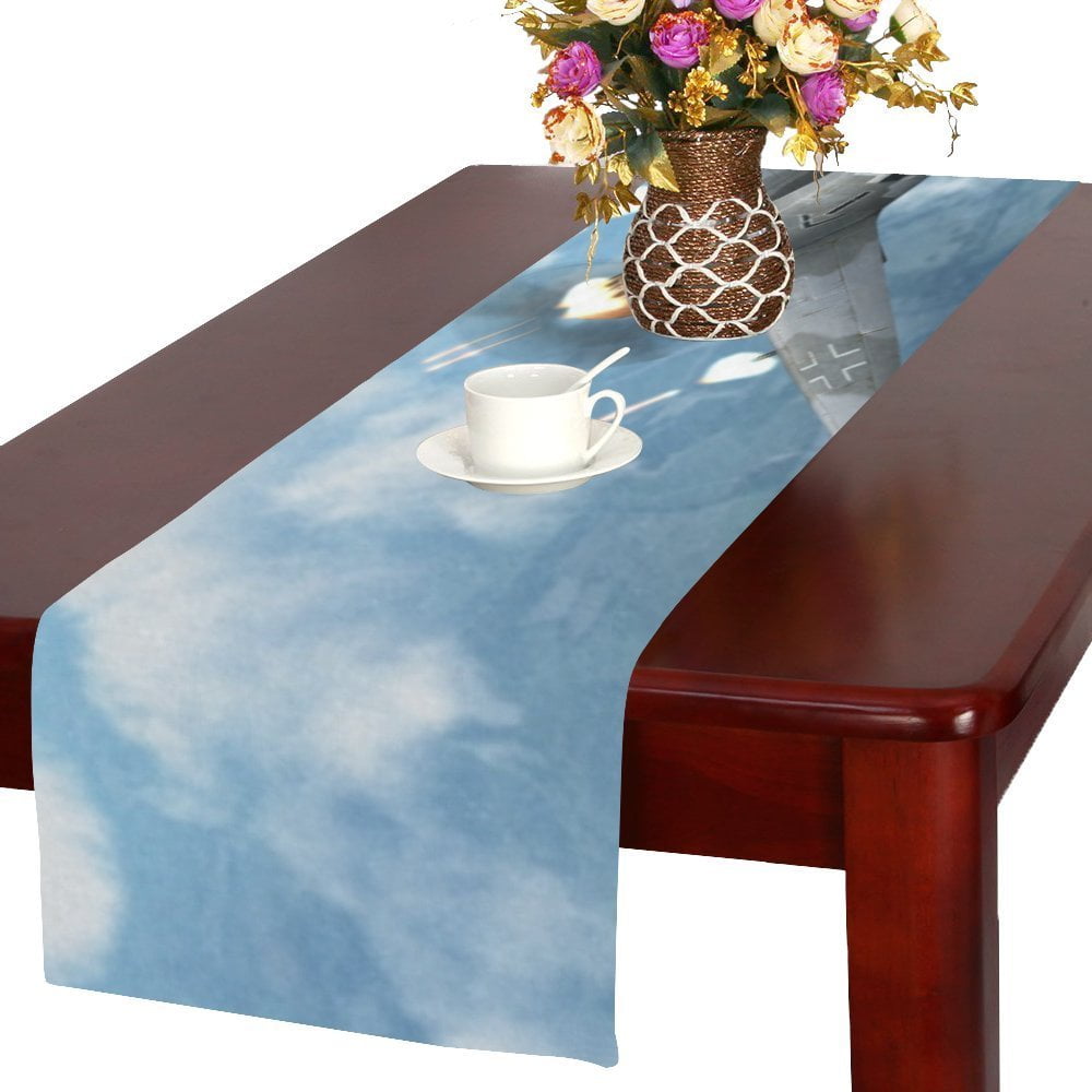 MYPOP Airplane in dogfight with Supermarine Spitfire Table Runner 16x72 ...