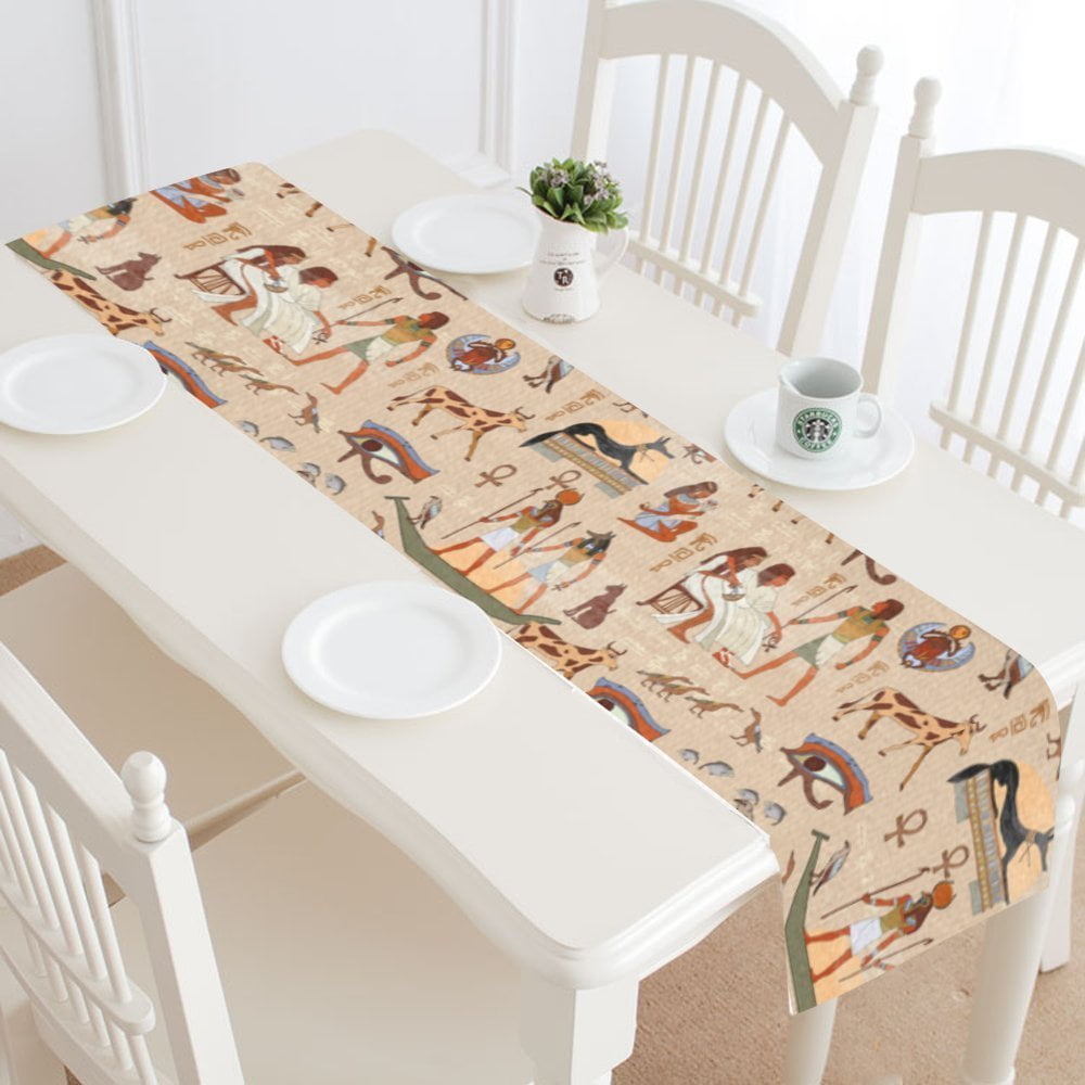 MYPOP Ancient Egypt Scene Table Runner Home Decor 16x72 Inch, African ...