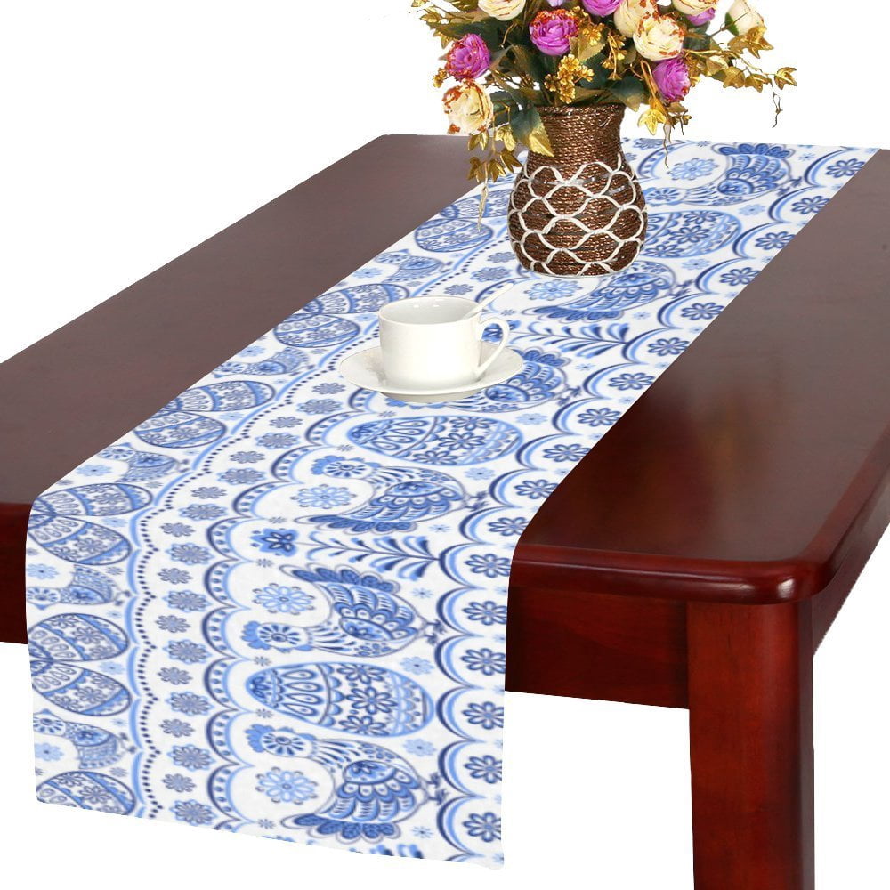 MYPOP Border with Folk Chicken Long Table Runner 16x72 incheses, Easter ...