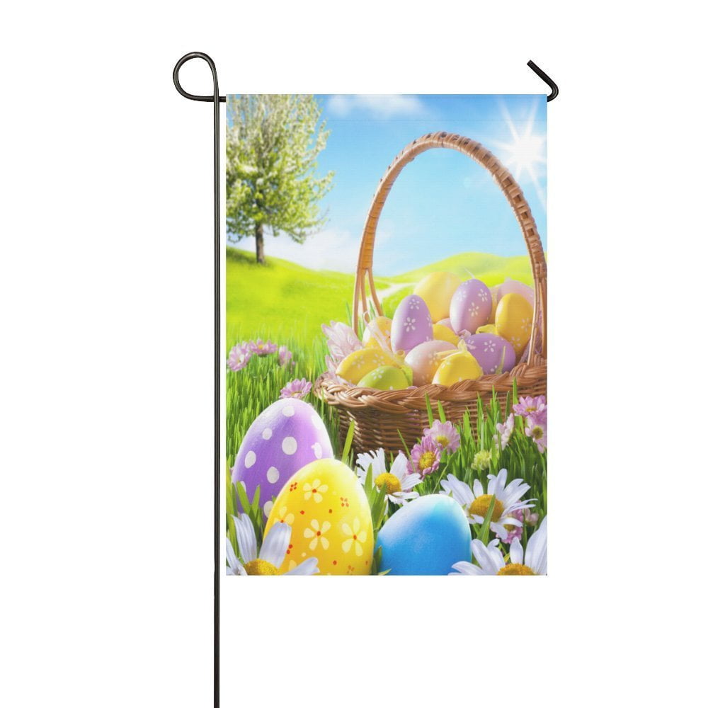 MYPOP Flag Happy Easter Garden Flag 12x18 inches Outdoor Decor ...