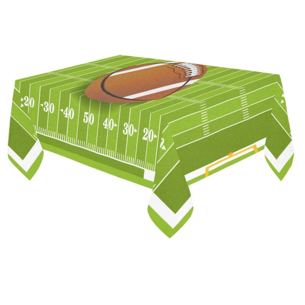 MYPOP Grass Sport Football Field Cotton Linen Tablecloth 60x84 Inches, Football Sitting at ...