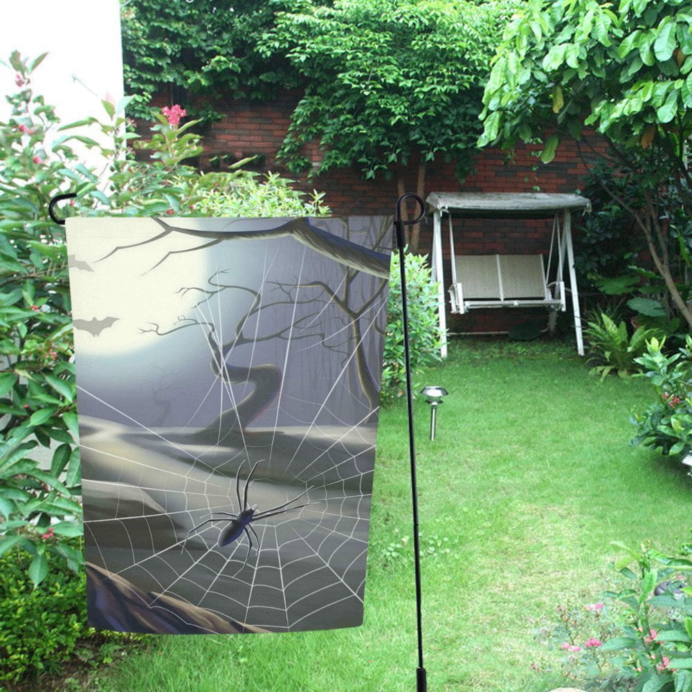 MYPOP Halloween Spider Garden Flag Outdoor Flag Decoration 12x18 inches ...