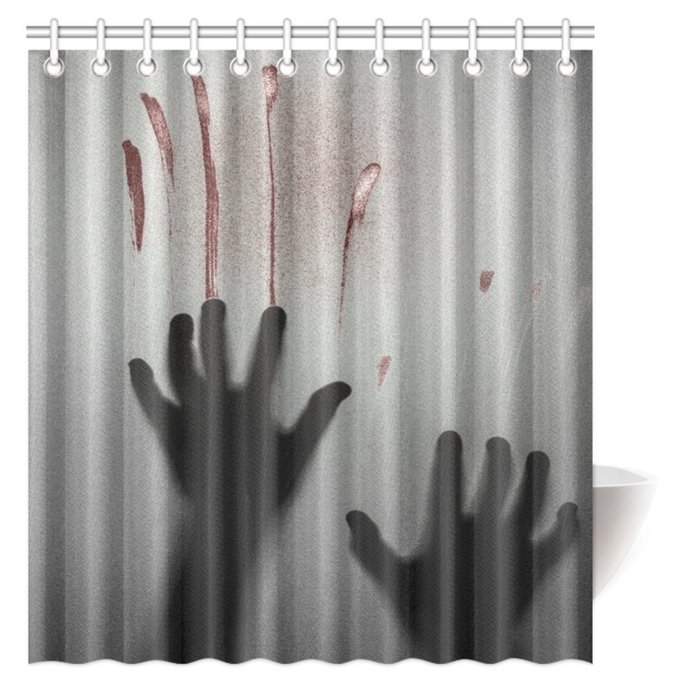 MYPOP Horror House Decor Shower Curtain, Bloody Hand Backgrounded Dead ...