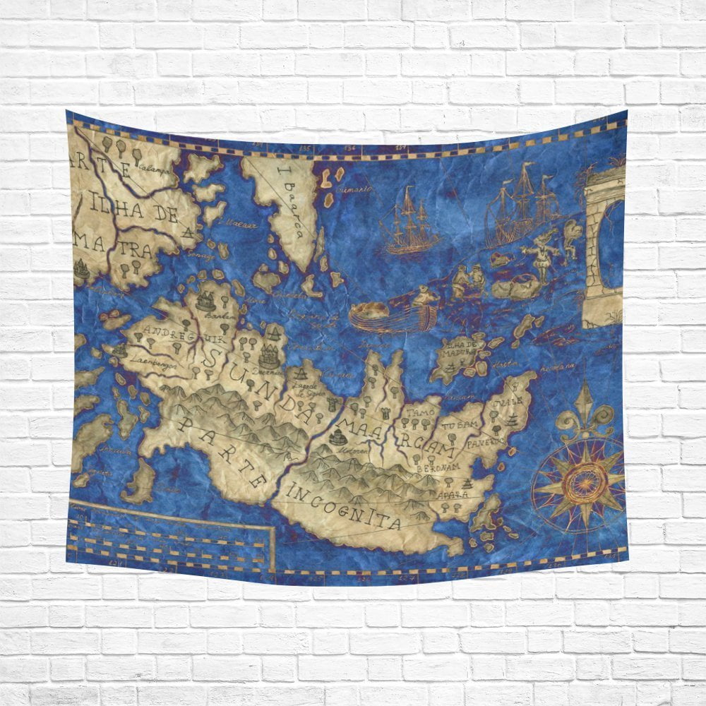 MYPOP Map Of The Fantasy Land Wall Tapestry 51x60 inches Wall Hanging ...