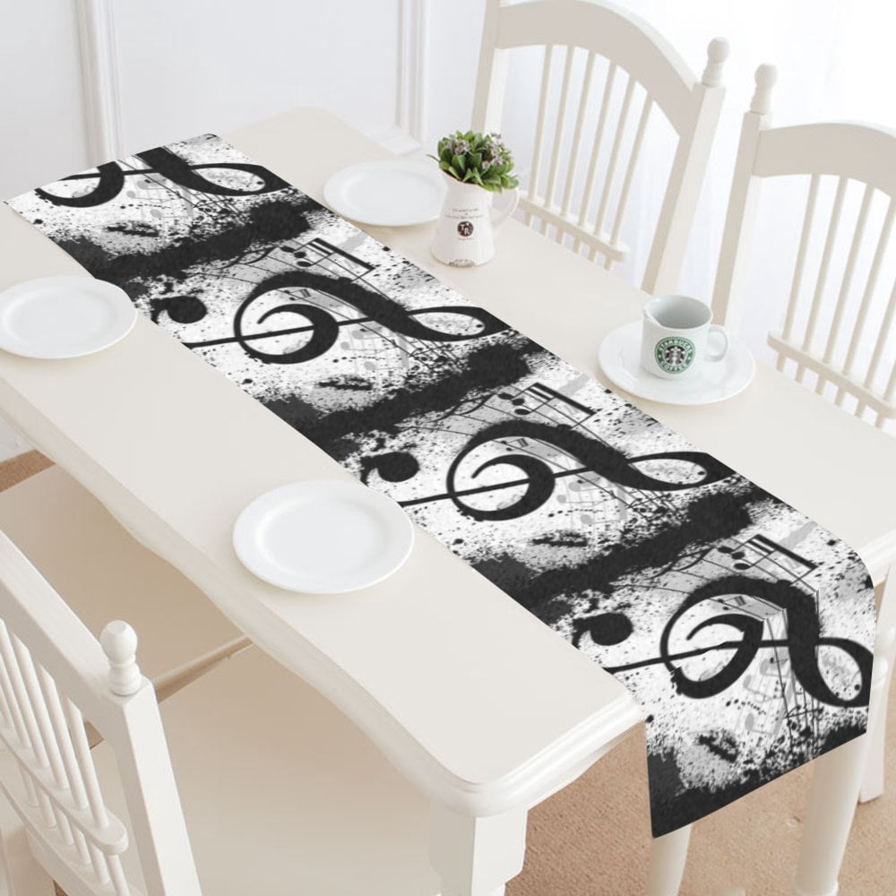 MYPOP Vintage Music Note Table Runner Home Decor 14x72 Inch,Abstract ...