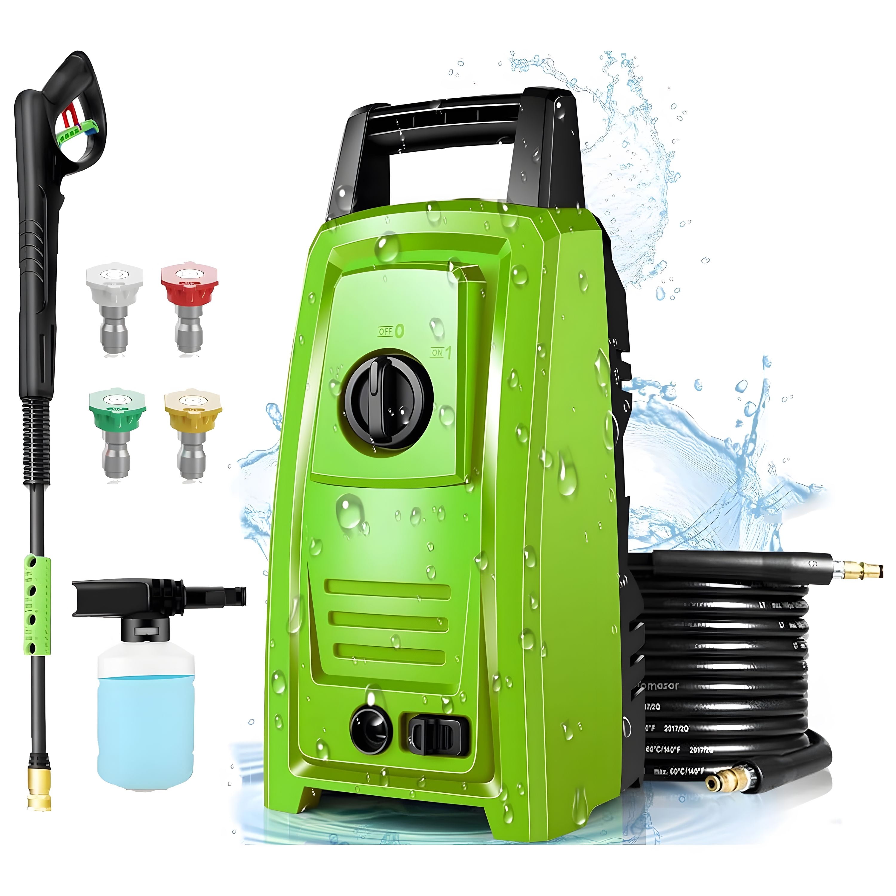 MYPOWR 2025 New 4500PSI Electric Pressure Washer, Small Potable Power ...