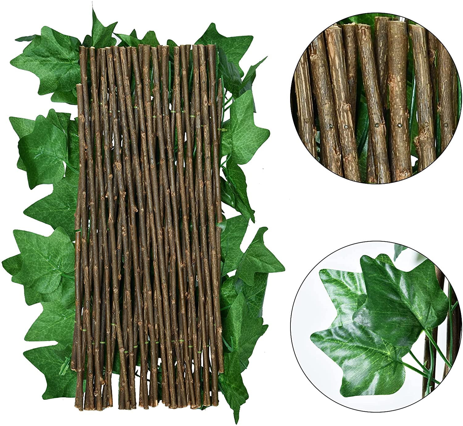 MYSEPT Fence Privacy Screen, Artificial Leaf Faux Ivy Expandable ...
