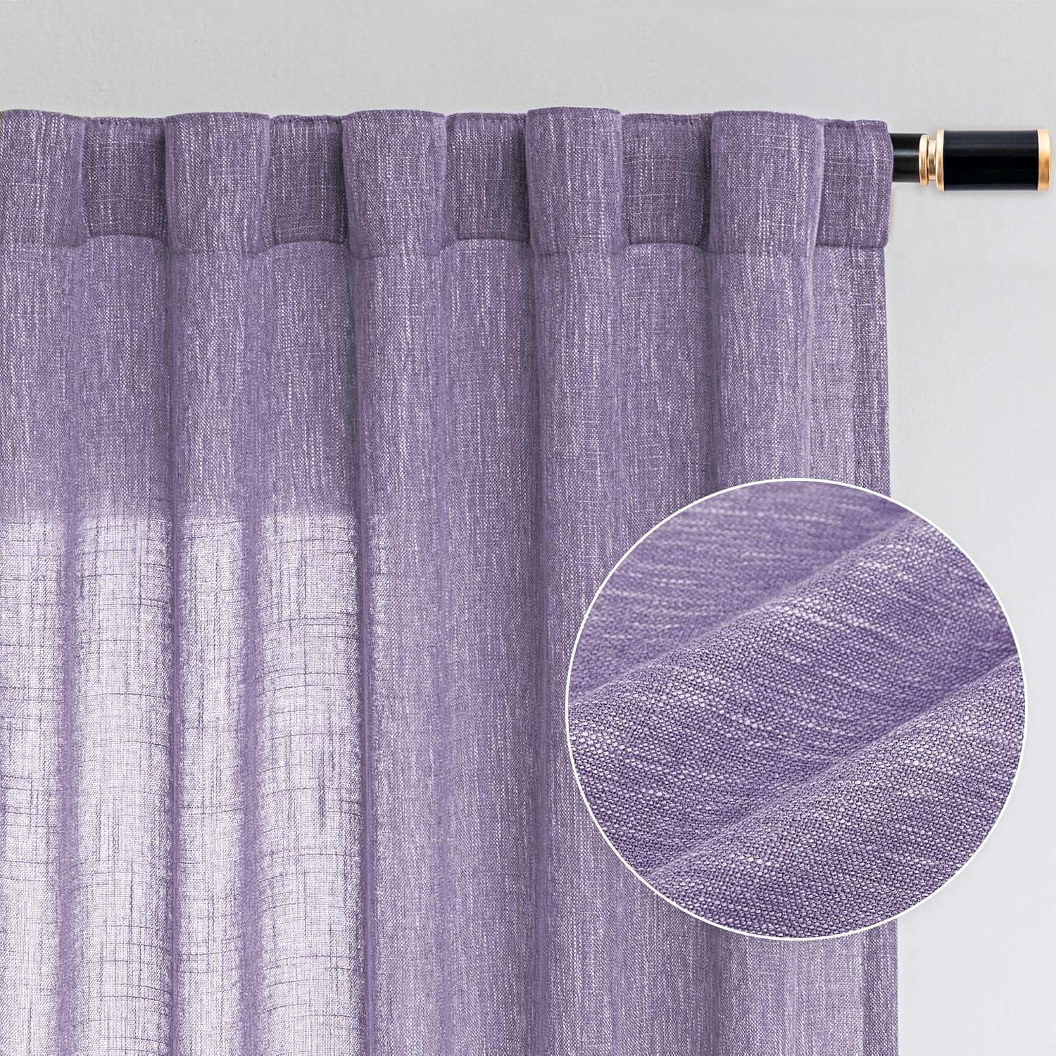 MYSKY HOME Floor Length Bedroom Curtains 90 Inch Long Panels, Boho ...