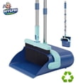 MYSPRI Broom and Dustpan Combo Set for Home with Long Handle, Stand up ...