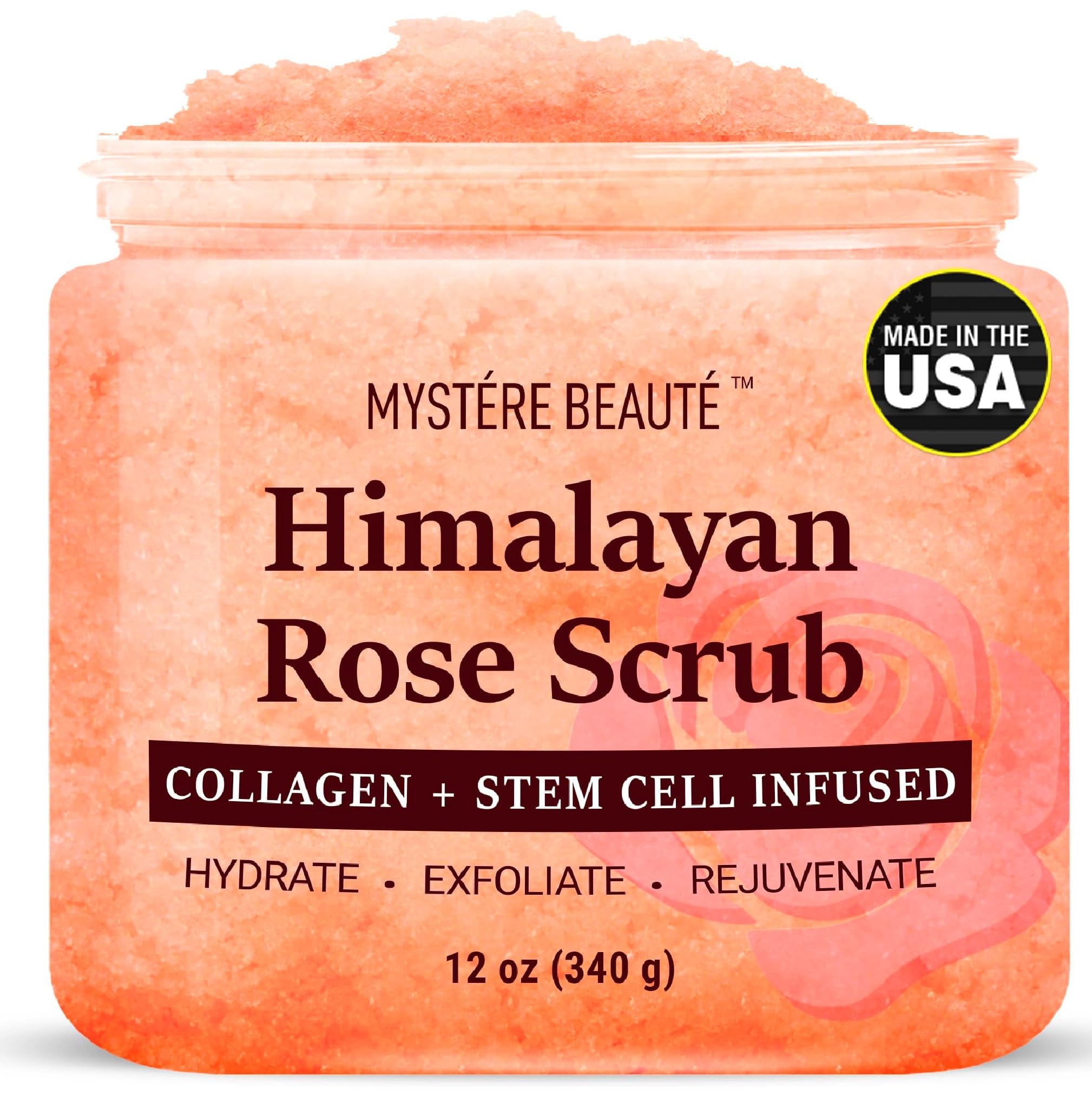 MYSTÉRE BEAUTÉ Himalayan Salt Body HYZ01 Scrub 12 oz - with Collagen and Stem Cells ...