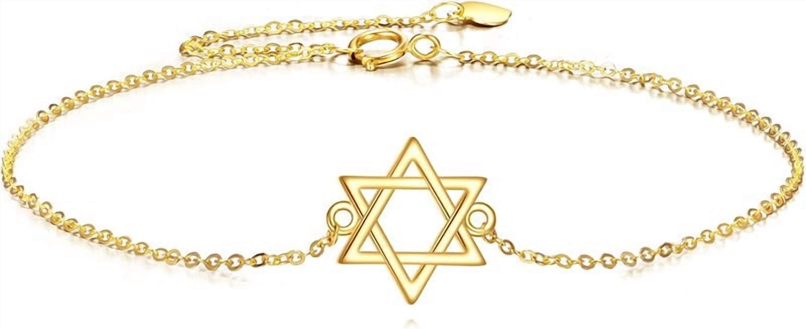 MYSTICPOEM 14K Solid Gold Cross Bracelet for Women Butterfly Pineapple ...