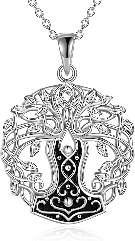 MYSTICPOEM Good Luck Celtic Knot Viking Pendant Necklace for Womens ...