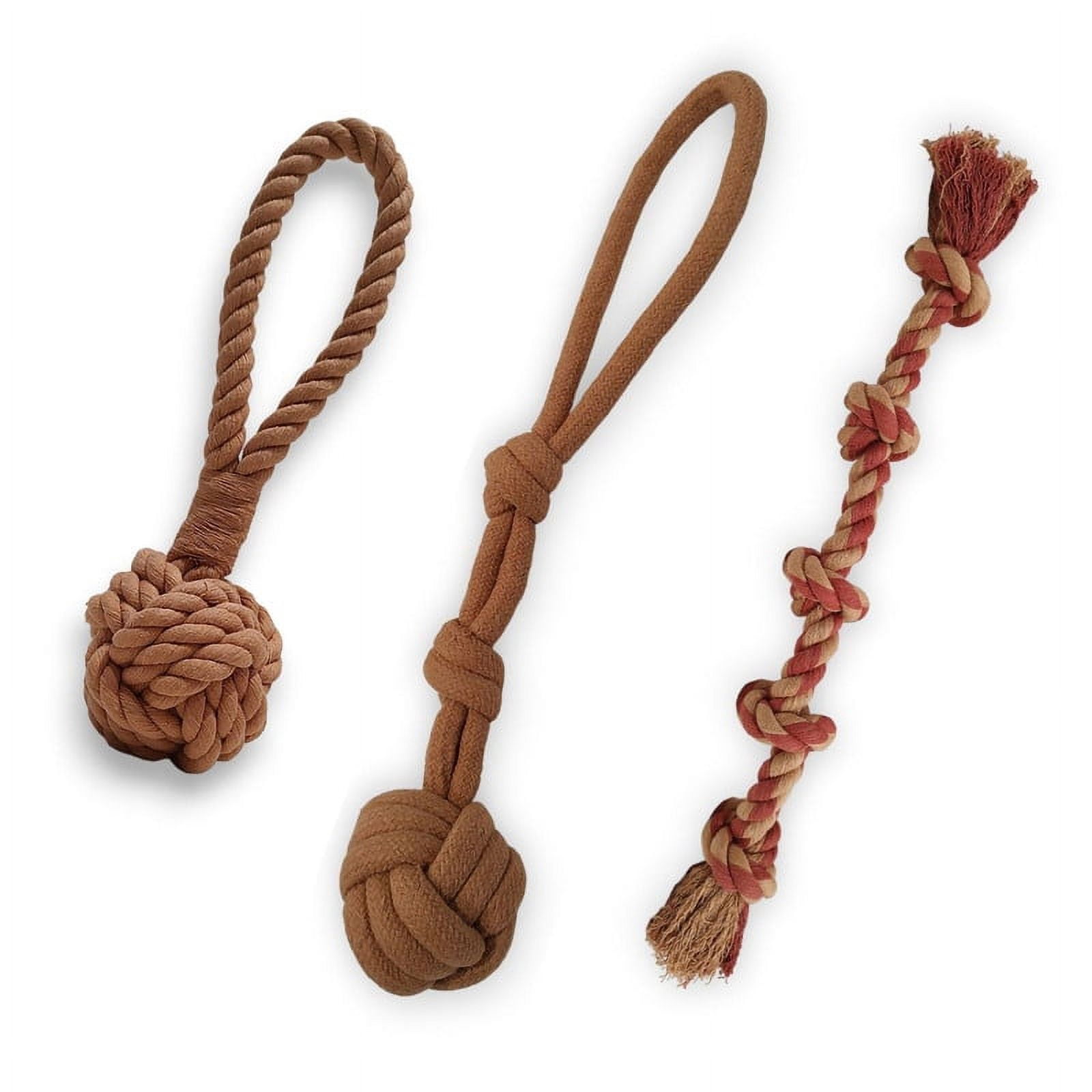 Pack of 3 Durable Multipack Rope Toys for Dogs All-Natural Tug Tough ...