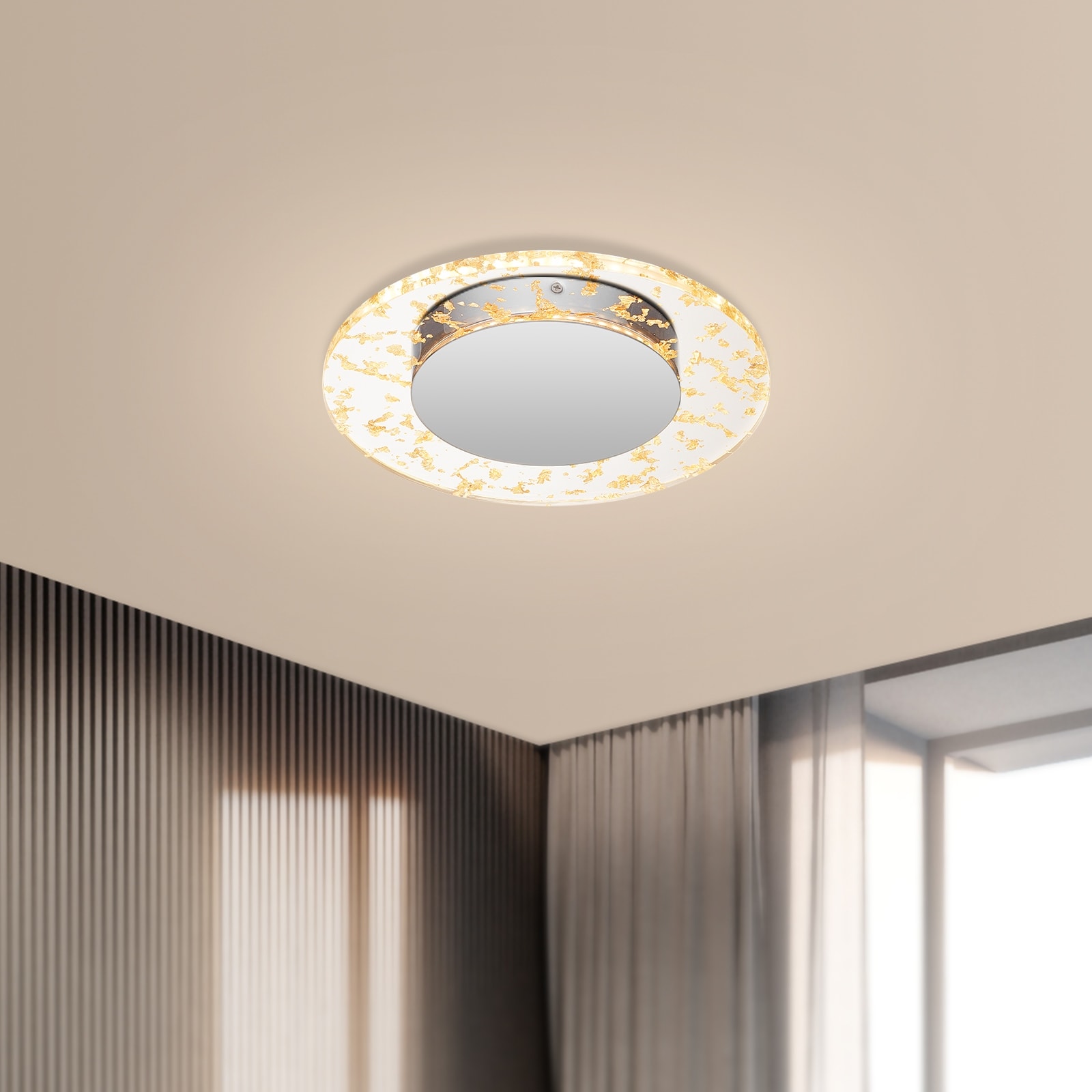 MYTH REALM Sindri 12" LED Flush Mount Ceiling light Gold - Walmart.com
