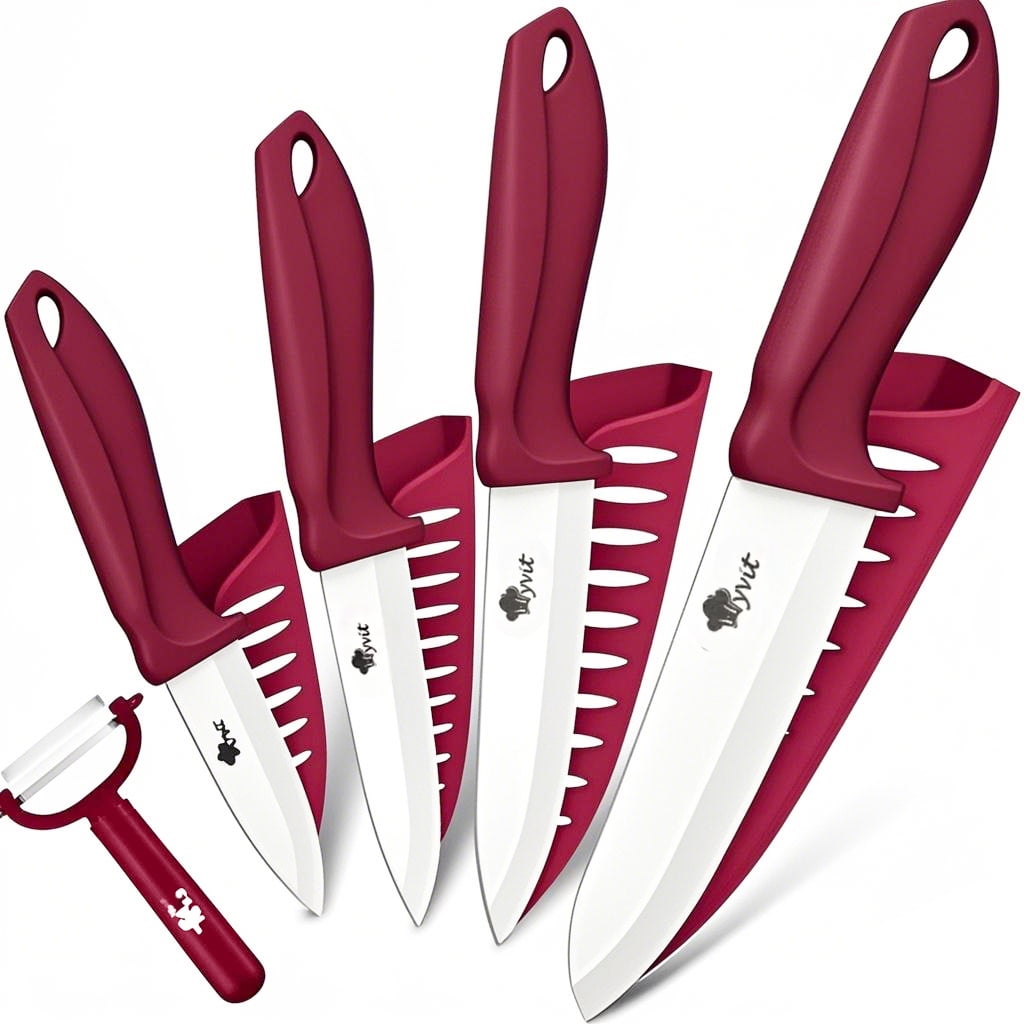 MYVIT Ceramic Knife Chef Kitchen Set 4-Piece Fruit Paring Knives with ...