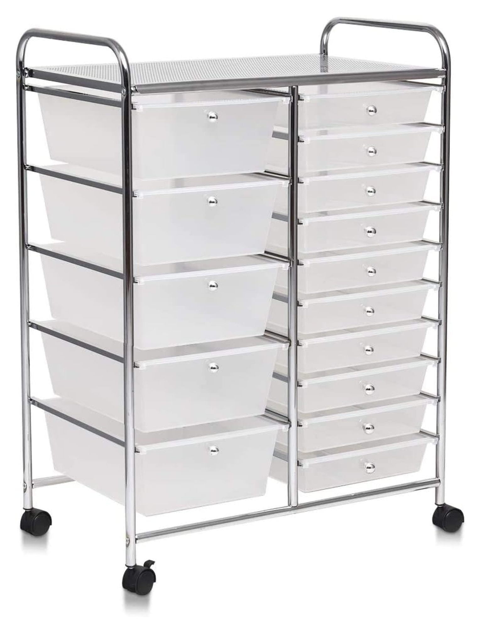 MYXIO 15-Drawer Storage Cart, 15 Drawer Trolley, Rolling Organizer Cart ...