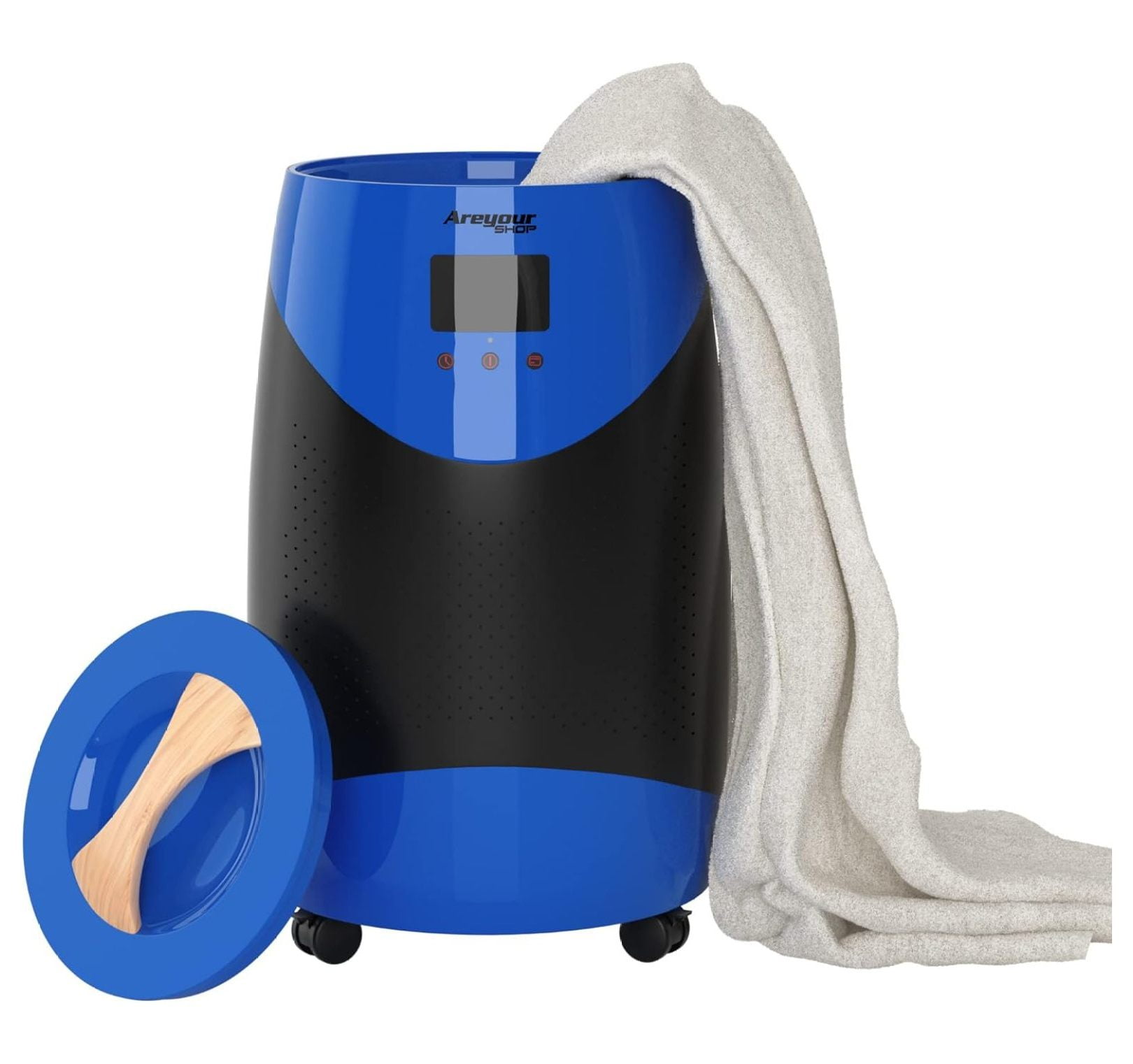 Myxio Black Towel Warmer 20l With Wheels Towel Heater Hot Tub Towel Warmer Bucket Style Large