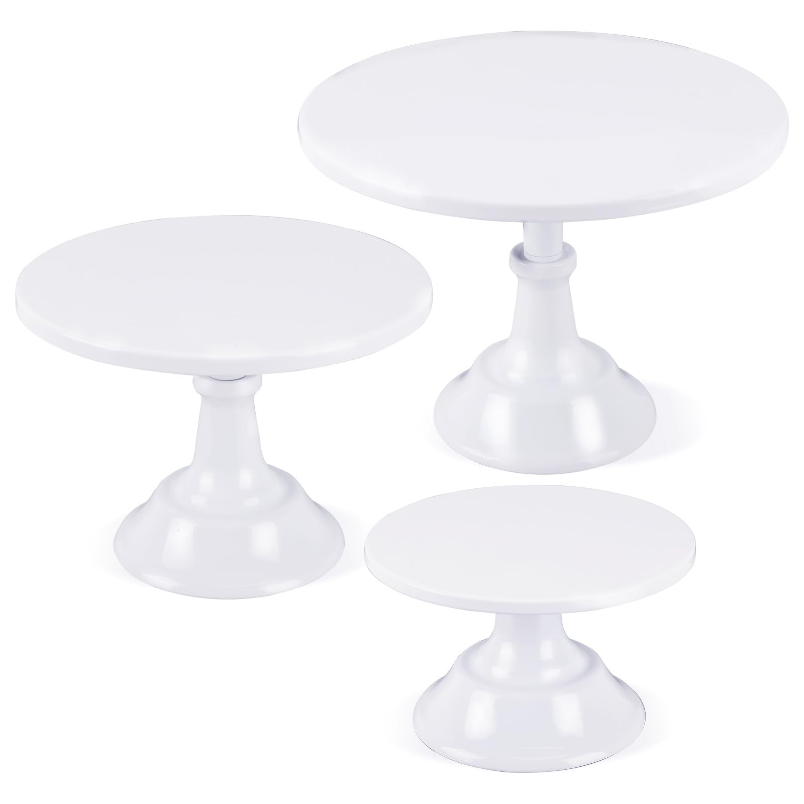 MYXLINK 3pcs of Diameter 8“,10",12" Metal White Cake Stands Set for ...