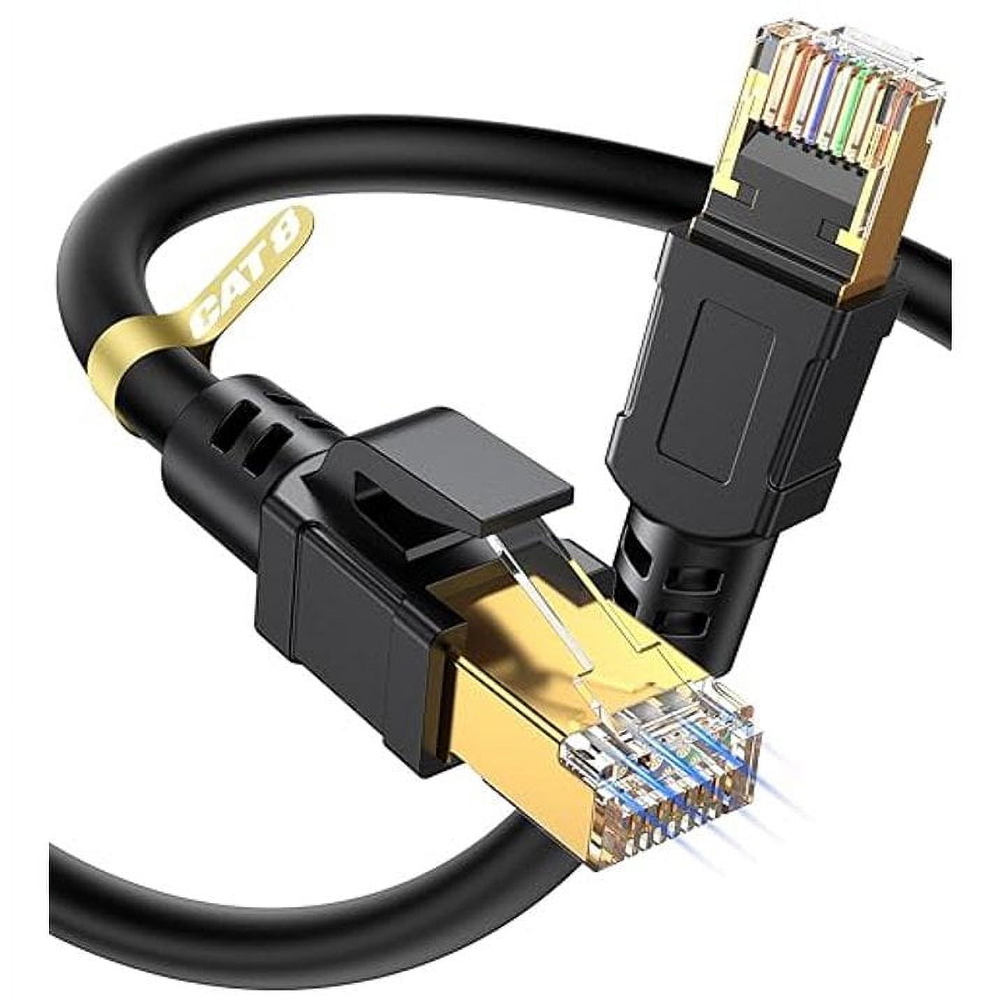 MYY Cat 8 Ethernet Cable, 20ft Heavy Duty High Speed Internet Network ...