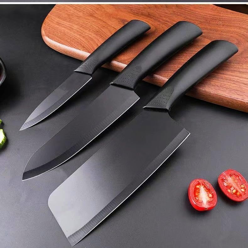 MYYNTI Stainless Steel 3 Pieces Professional Kitchen Knife Set Meat Knife Chefs Knife with ...