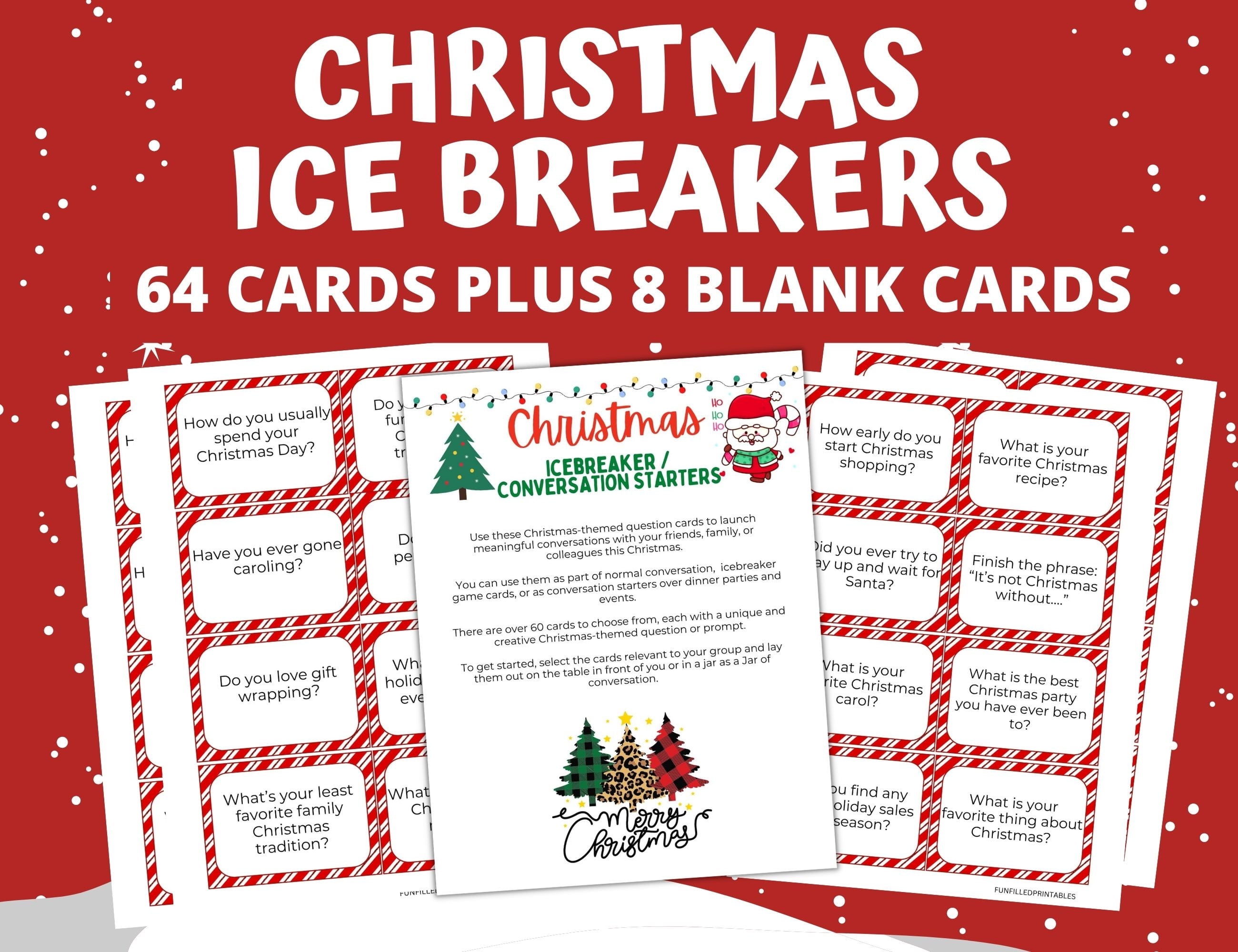 MYYUK Christmas Icebreaker Game questions, Conversation Starters Cards ...