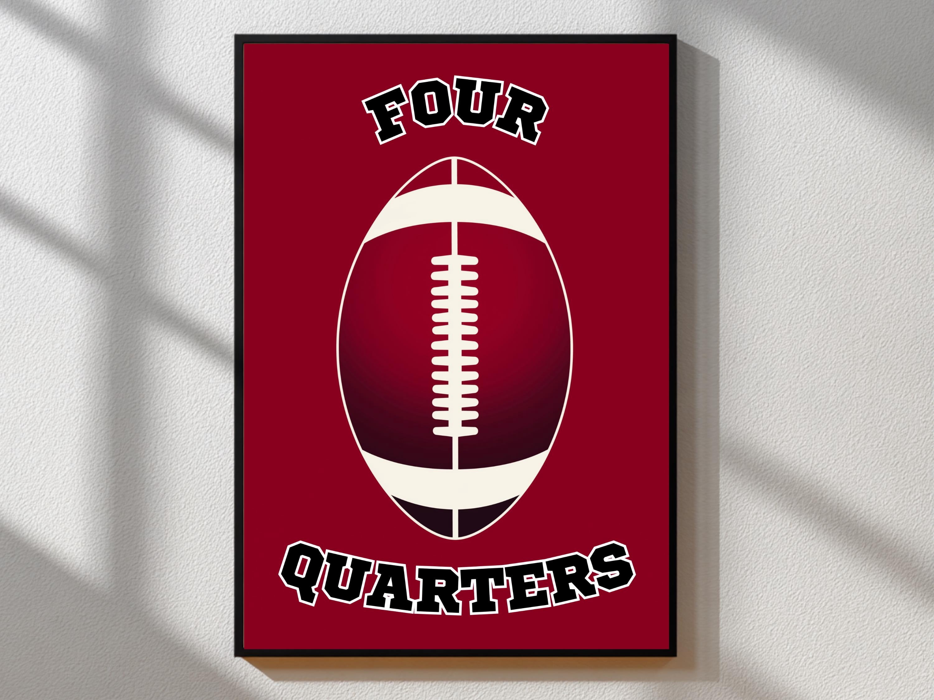 MYYUK Football Wall Art Four Quarters Poster | Man Cave Decor ...