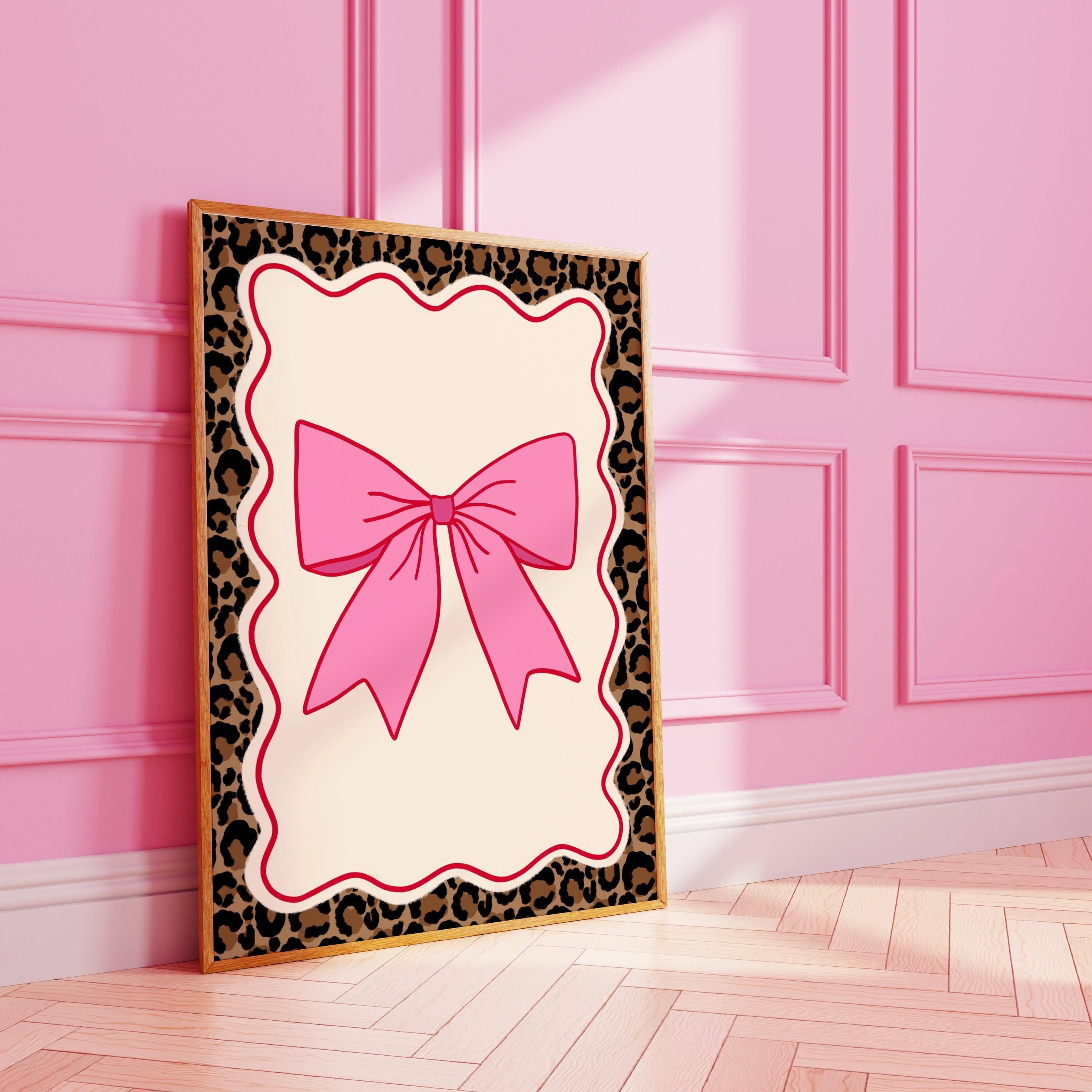 MYYUK Funky leopard bow wavy print | fashion wall art | - Walmart.com