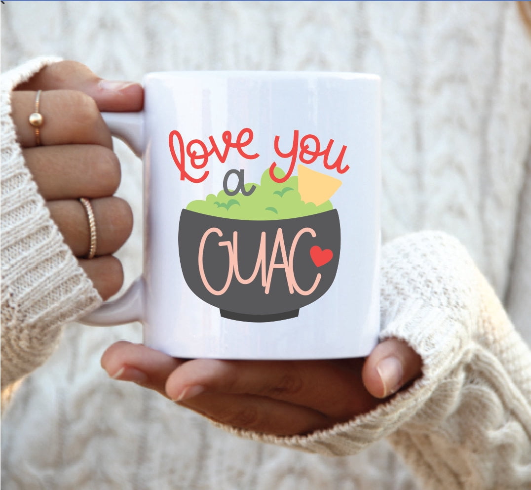 MYYUK Love you a Guac Ceramic Mug, Valentines mug, Valentines Food Pun ...