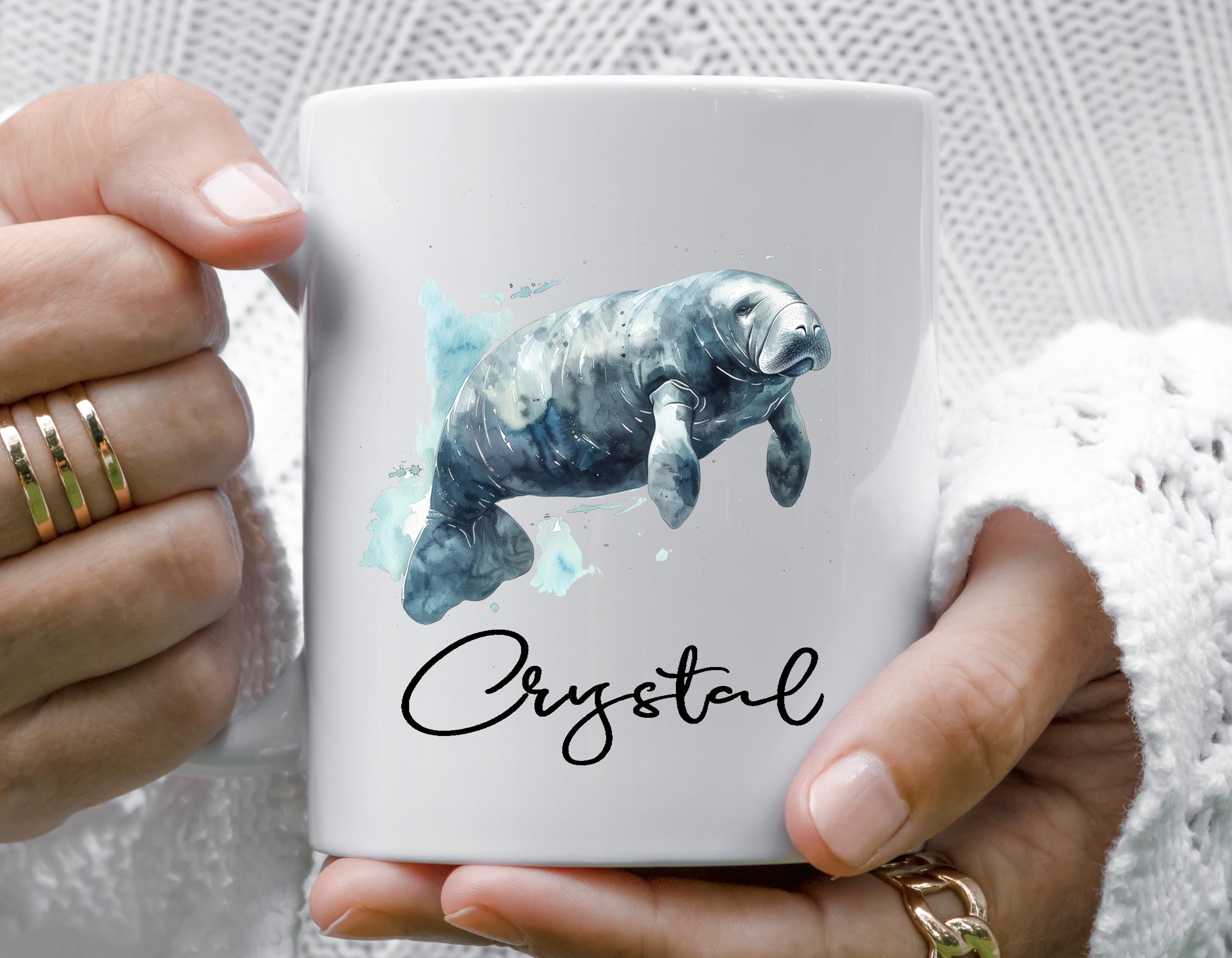 MYYUK Personalized Manatee Coffee Mug – Custom Name Manatee Lover Gift ...