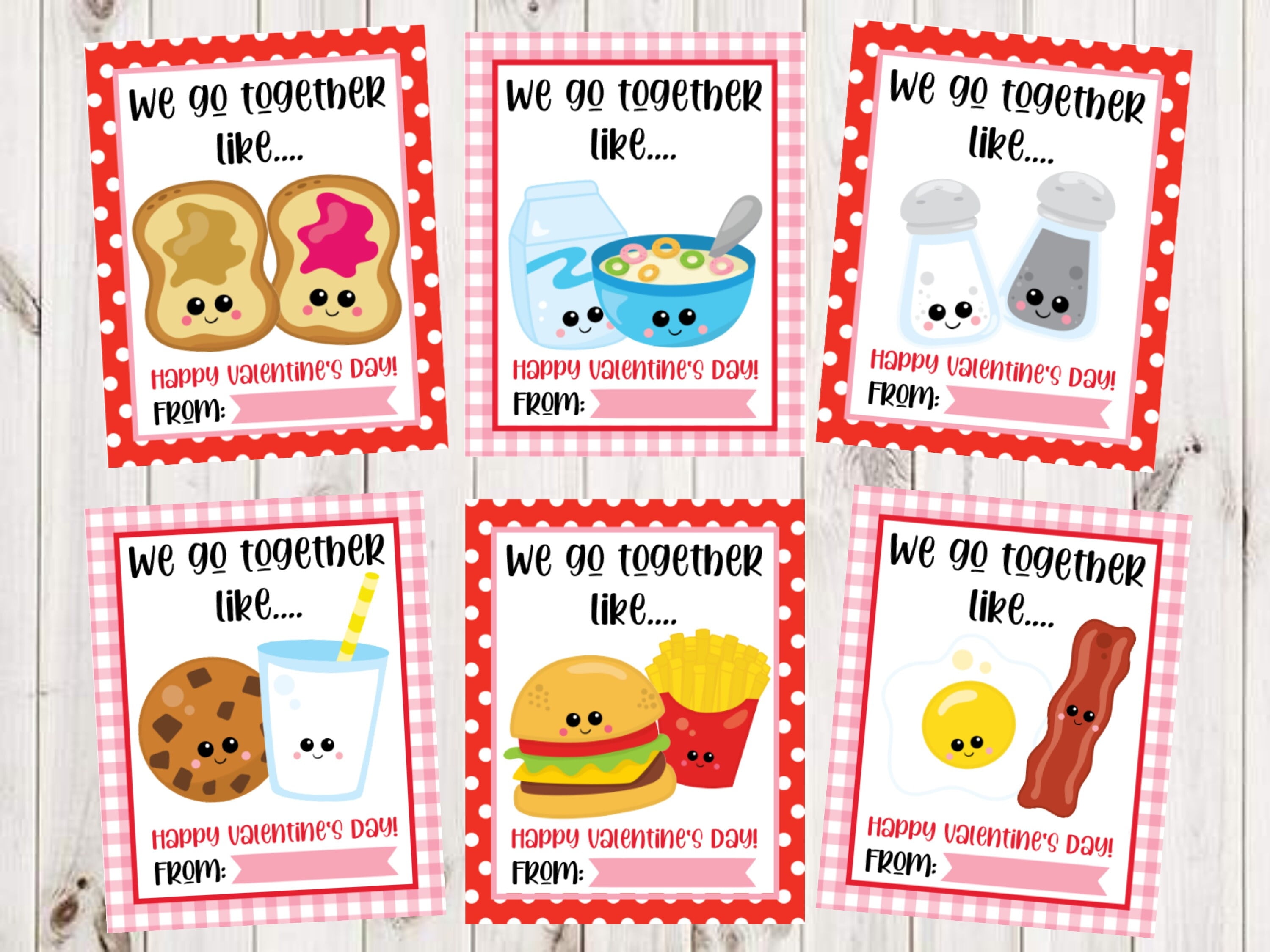 MYYUK Printable Version - Food Pairs Valentine Card Printable ...