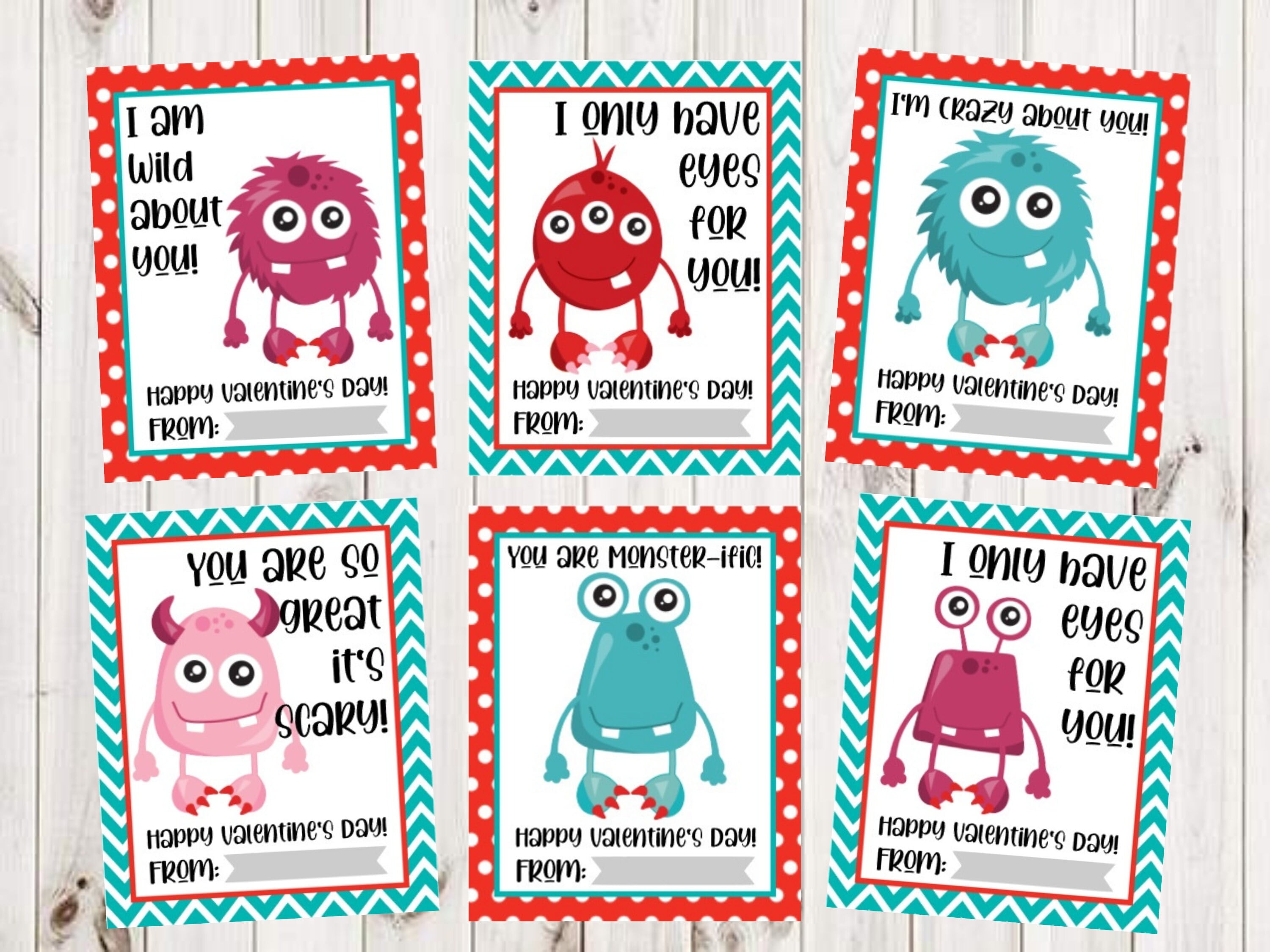 MYYUK Printable Version - Monster Valentine Card Printable - Printable ...