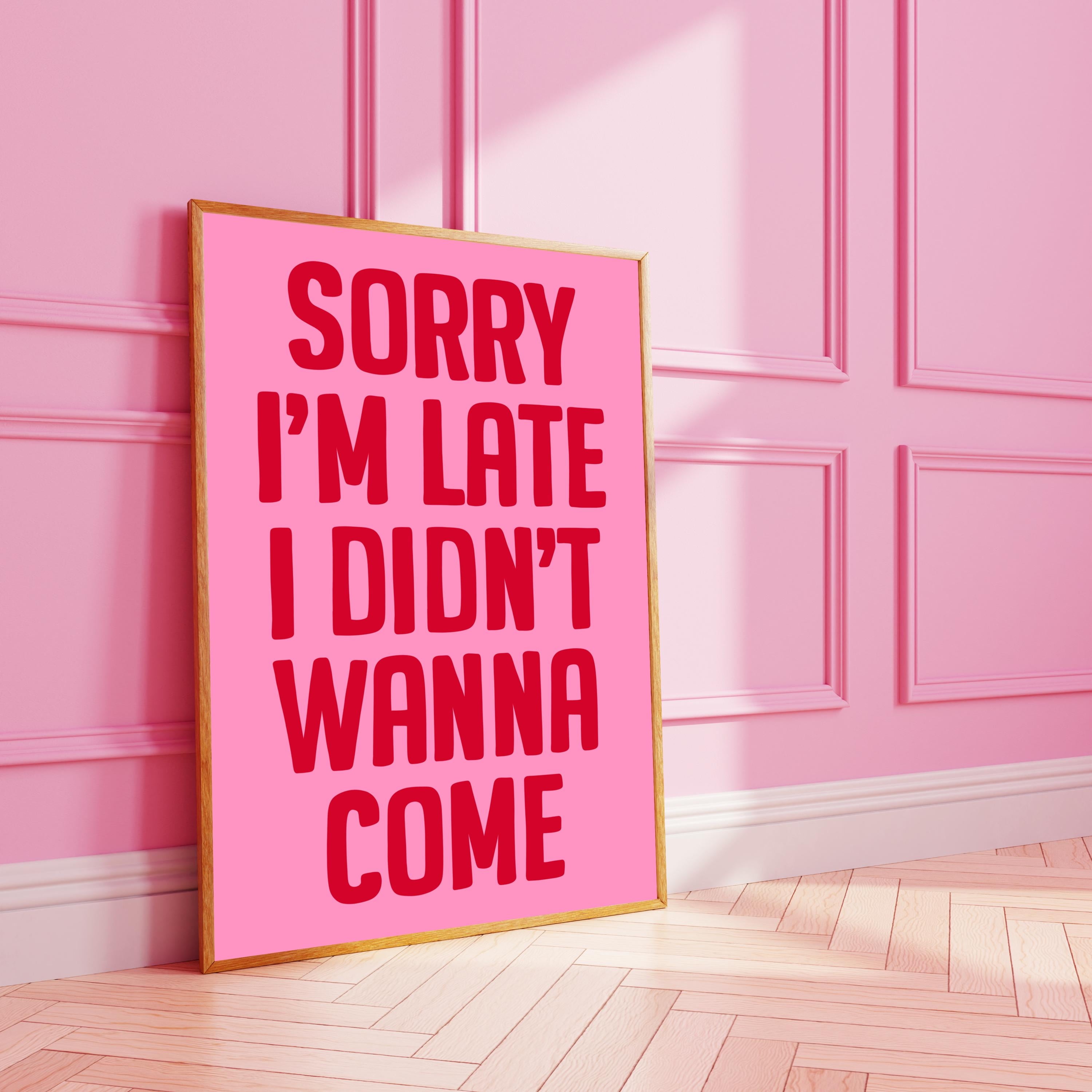 MYYUK Sorry I’m late poster | leopard print | wall art | - Walmart.com