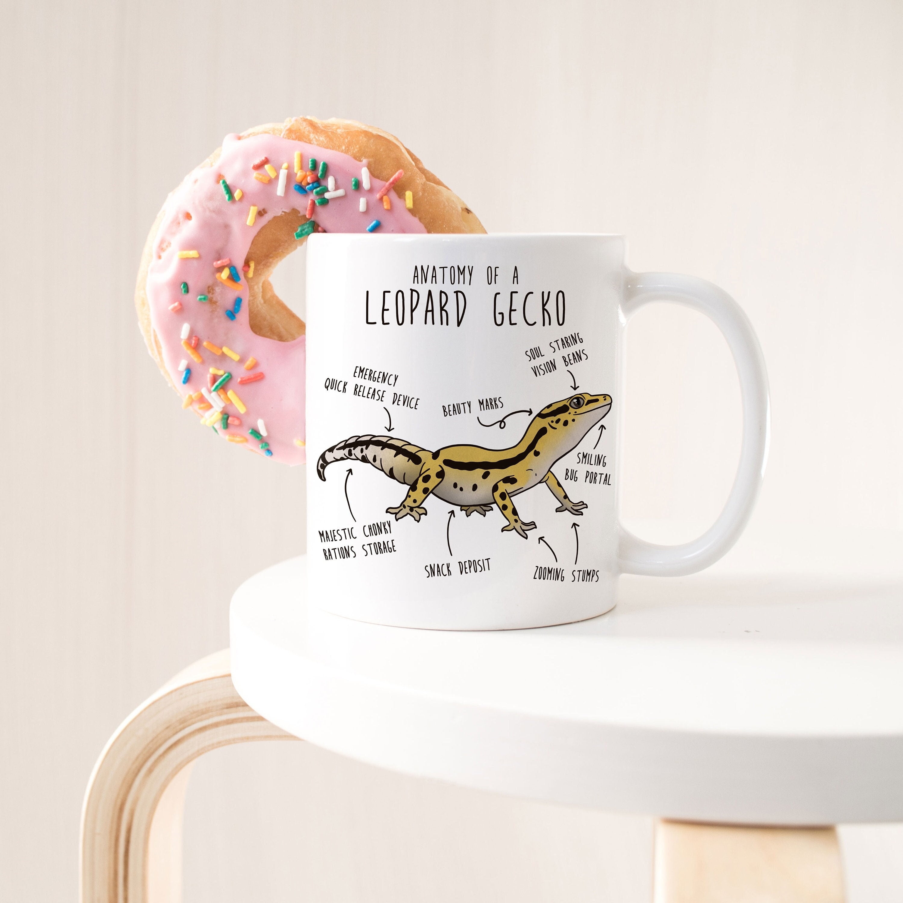 MYYUK Stripe Leopard Gecko Coffee Mug, Cute Reptile Gift, Gecko Lover ...