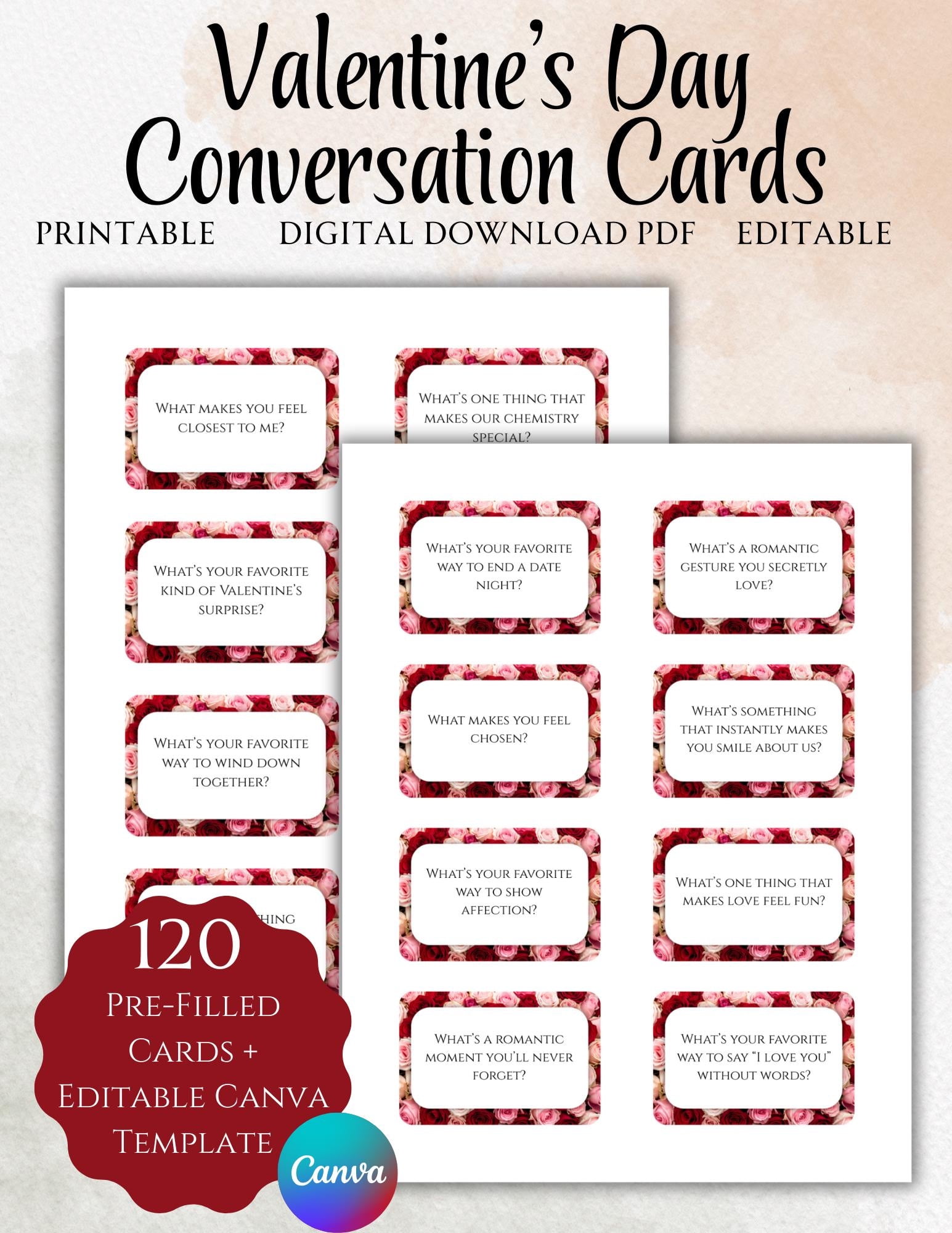 MYYUK Valentine’s Day Conversation Cards for Couples | 120 Romantic ...