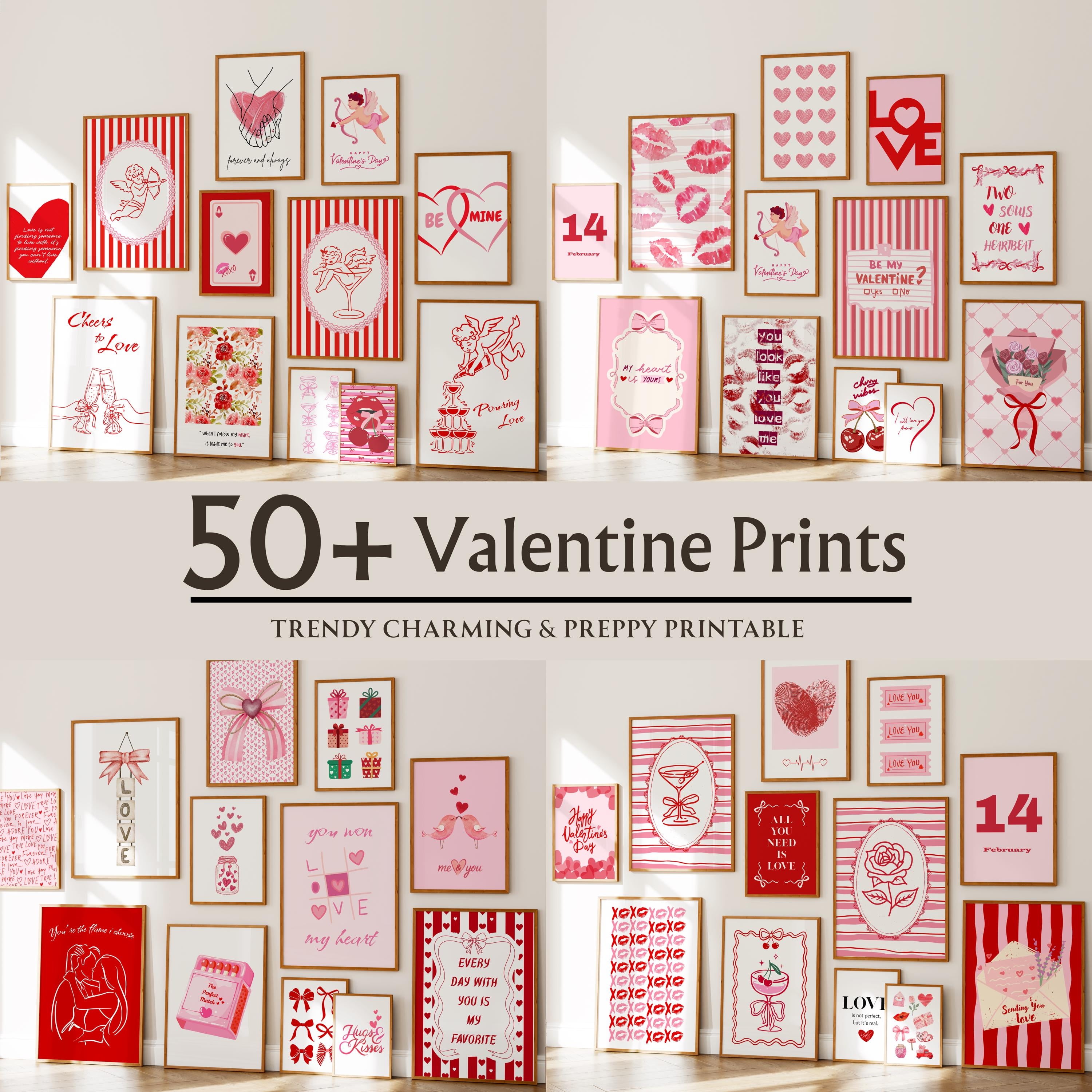 MYYUK Valentines Day Wall Art Prints Bundle 50+ Romantic Love Quote Set ...