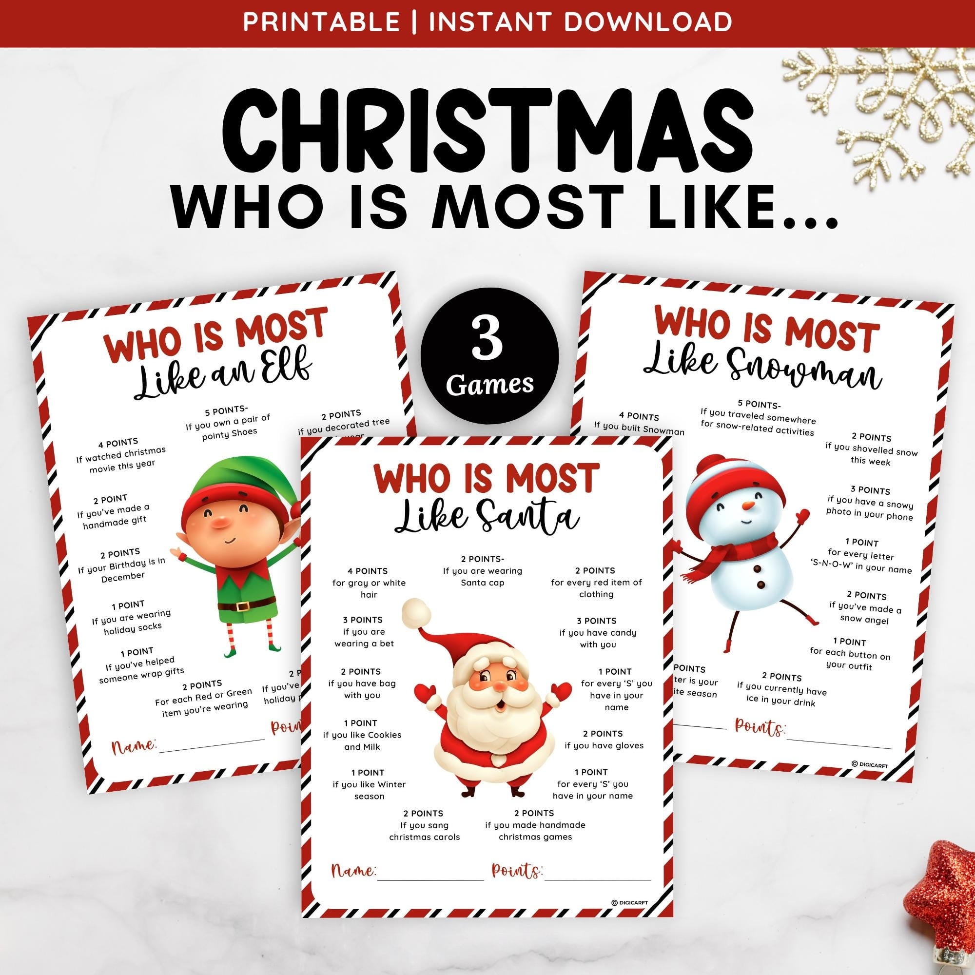 MYYUK Who is most like santa game,Santa trivia game,Christmas Who is ...