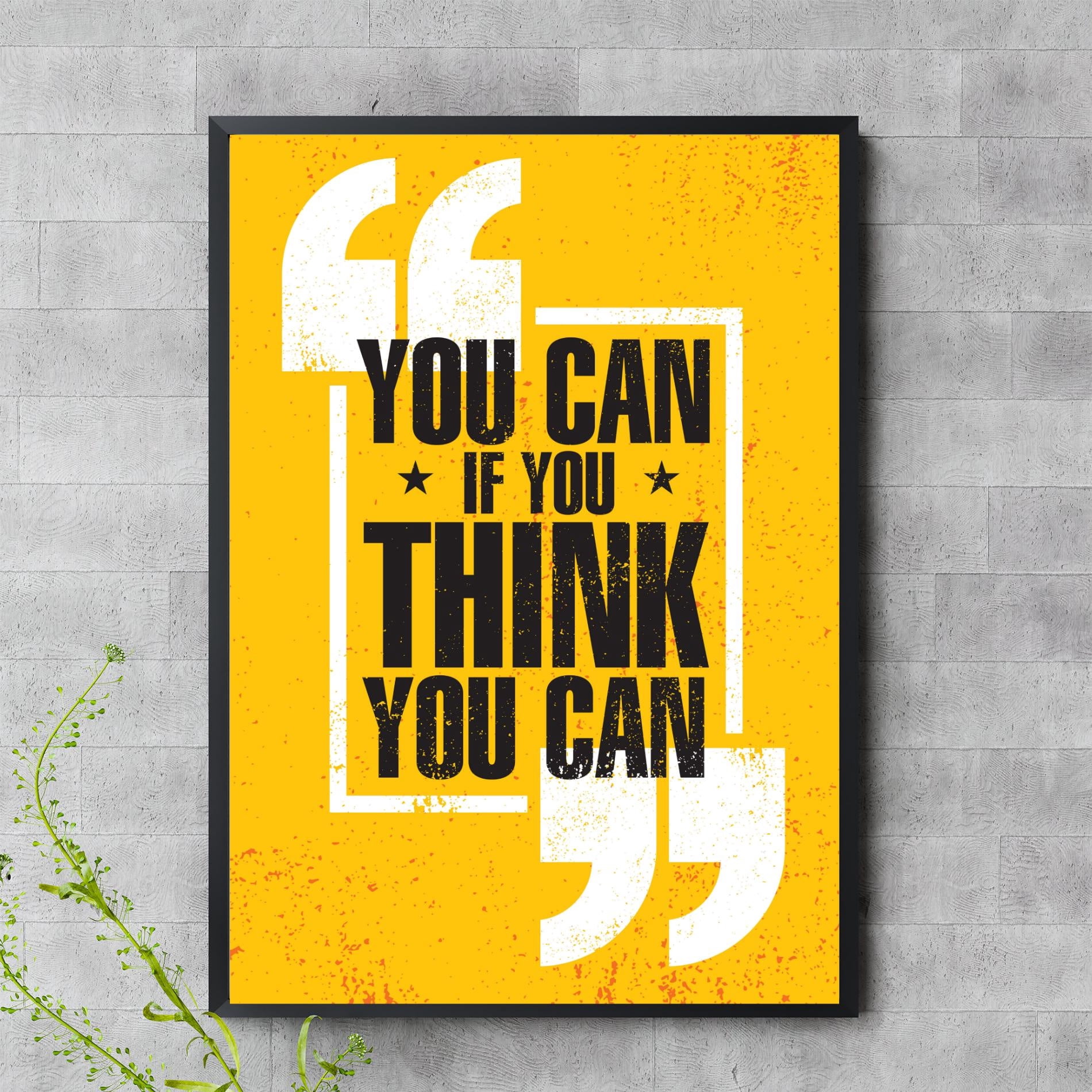 MYYUK You Can If You Think You Can Print | Motivational Wall Art | Bold ...