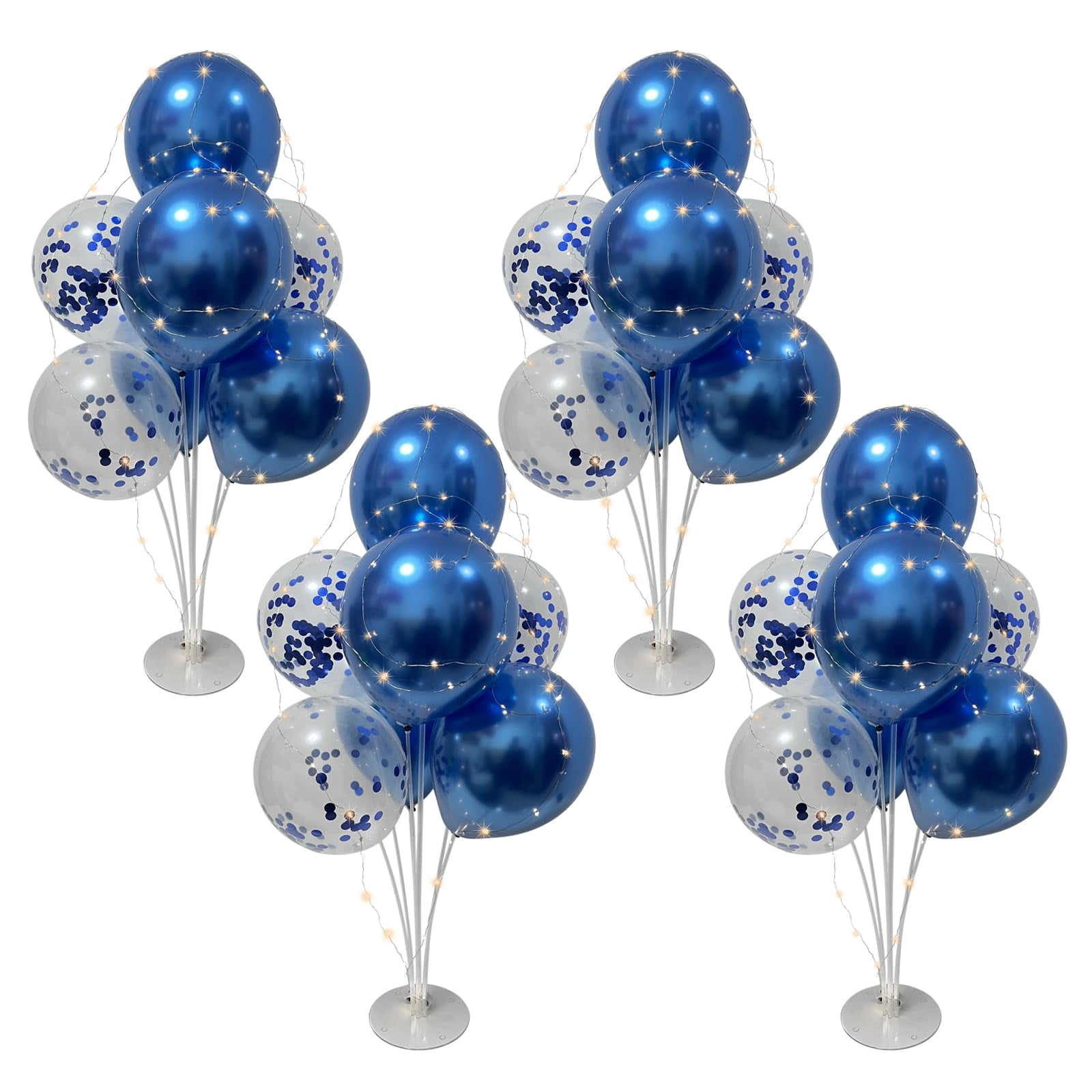MYZSBRDM 4Sets Blue Balloons SSF20 Stand,Blue Balloons Stands Table ...