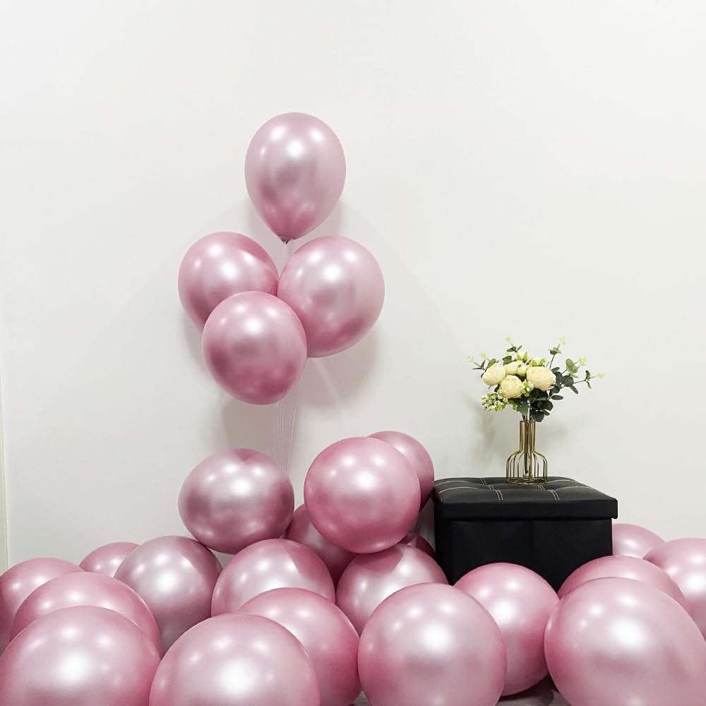 MYZSBRDM Light Pink Metallic RE32 Balloons，Metallic 12inch Light Pink ...