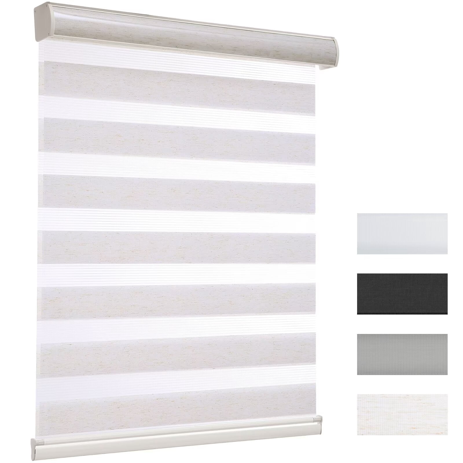 MYshade Cordless Zebra Blinds Beige-33"W*64"H Pull Down Roller Window ...