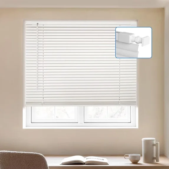 MYshade No Tools-No Drill White-30"W*48"H Cordless 1" Light Filtering ...
