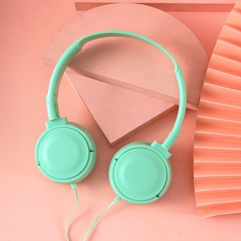 MZ-026 headset macaron ribbon microphone wired children‘s headset wire ...