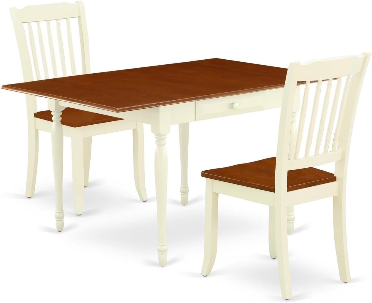 MZDA5-MAH-W Monza 5 Piece Kitchen Set Includes a Rectangle Table with ...