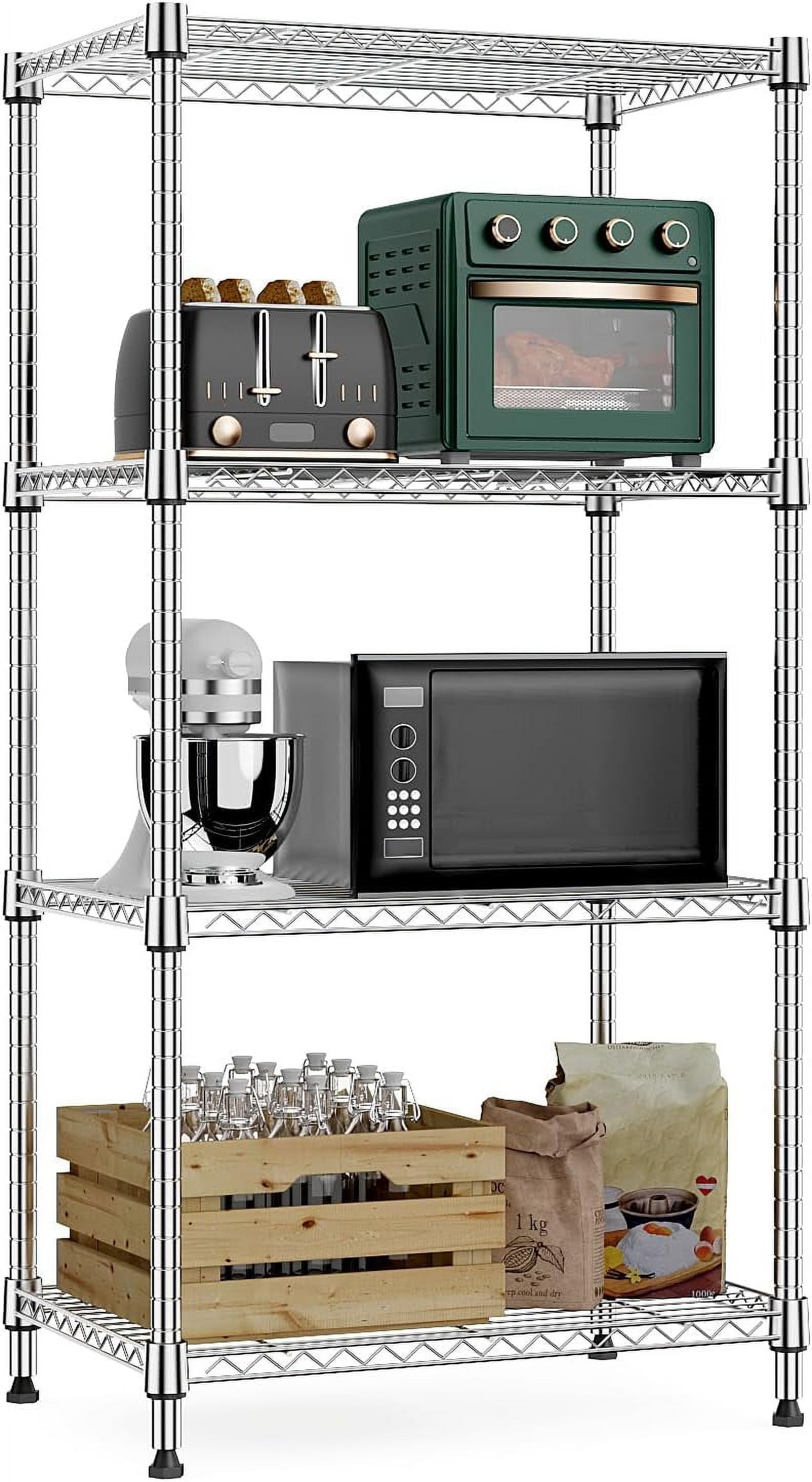 MZG 1000 Lbs 4 Tier Storage Rack Metal Wire Shelving Unit, Standing ...